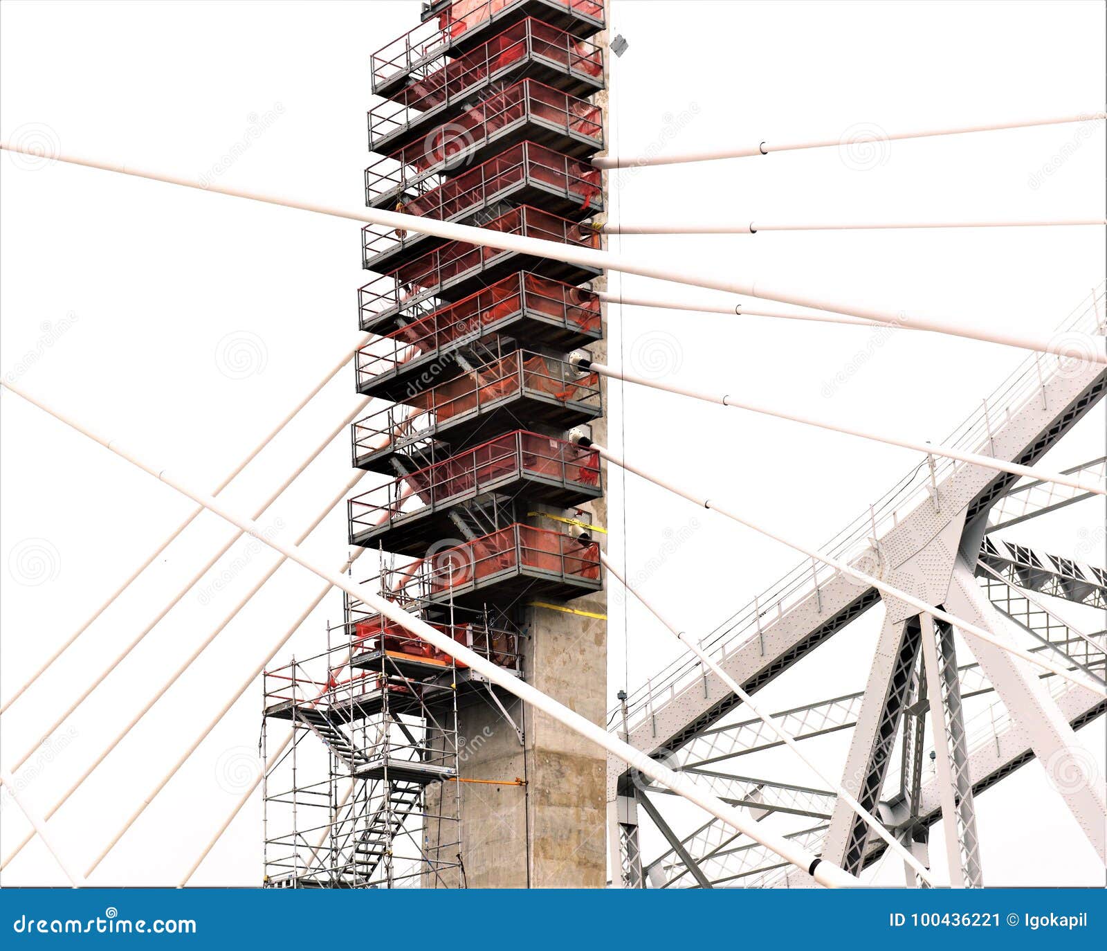Modern Bridge Construction Elements in Progress Stock Image - Image of ...