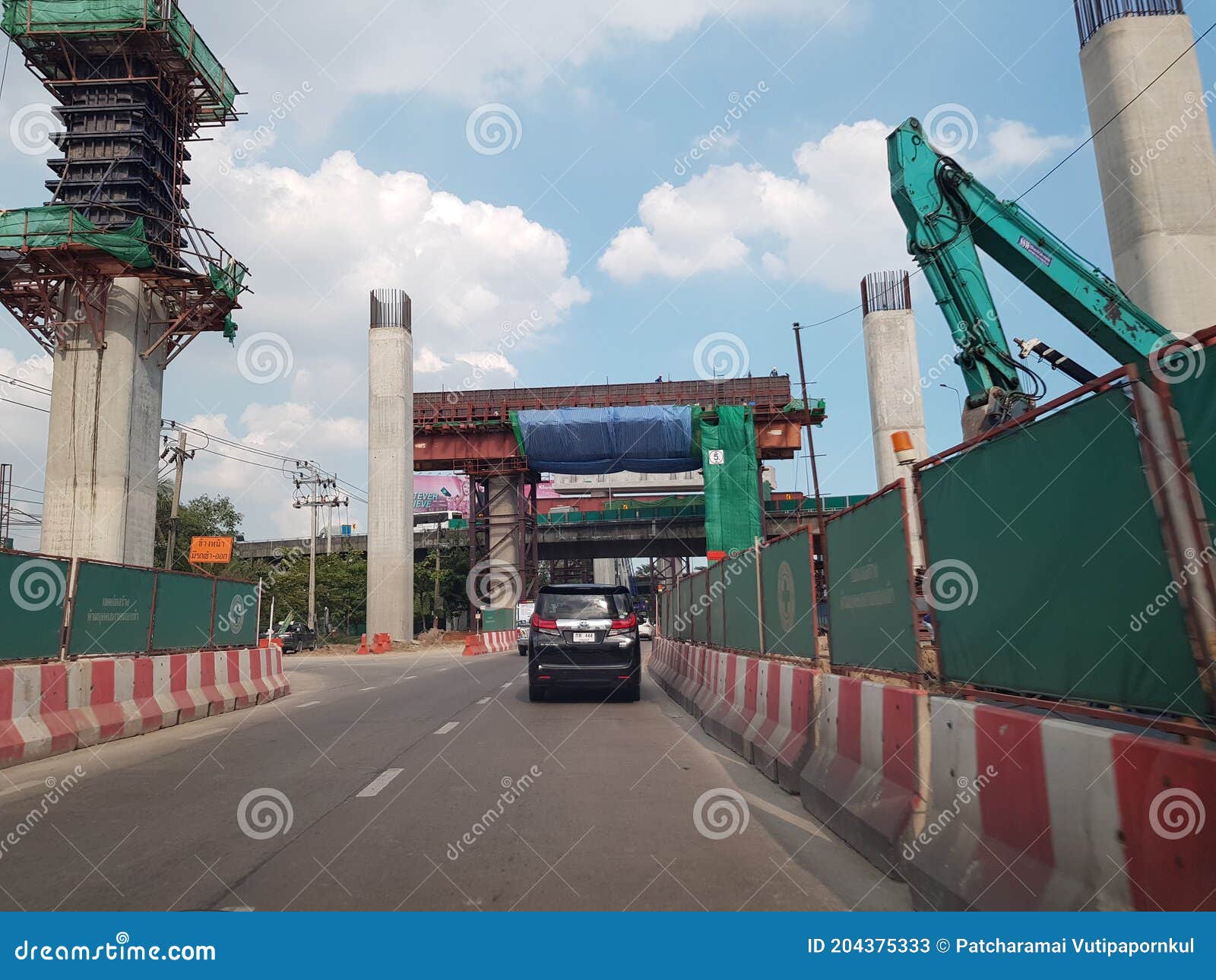 Elevated Bridge Or Walkway Along A Major Road In The Central Business ...