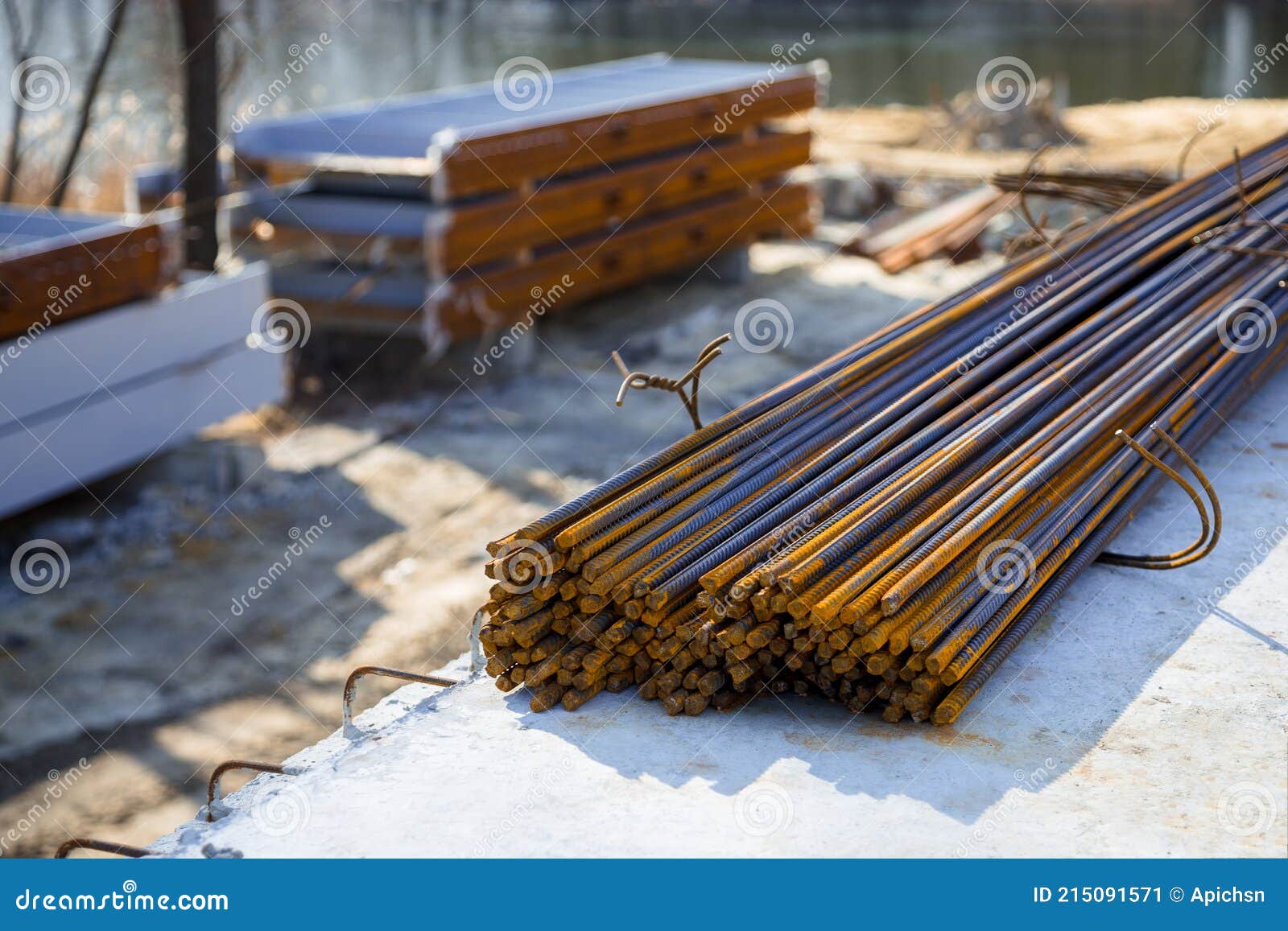 There are Fittings on Construction Site. Stock Image - Image of metal ...