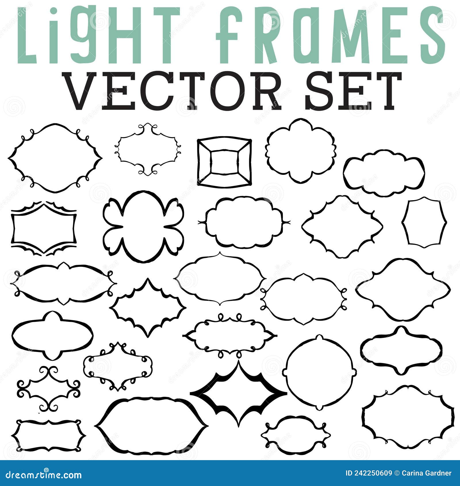 Light Frames Vector Set with Picture Frames of All Kinds Stock Vector ...