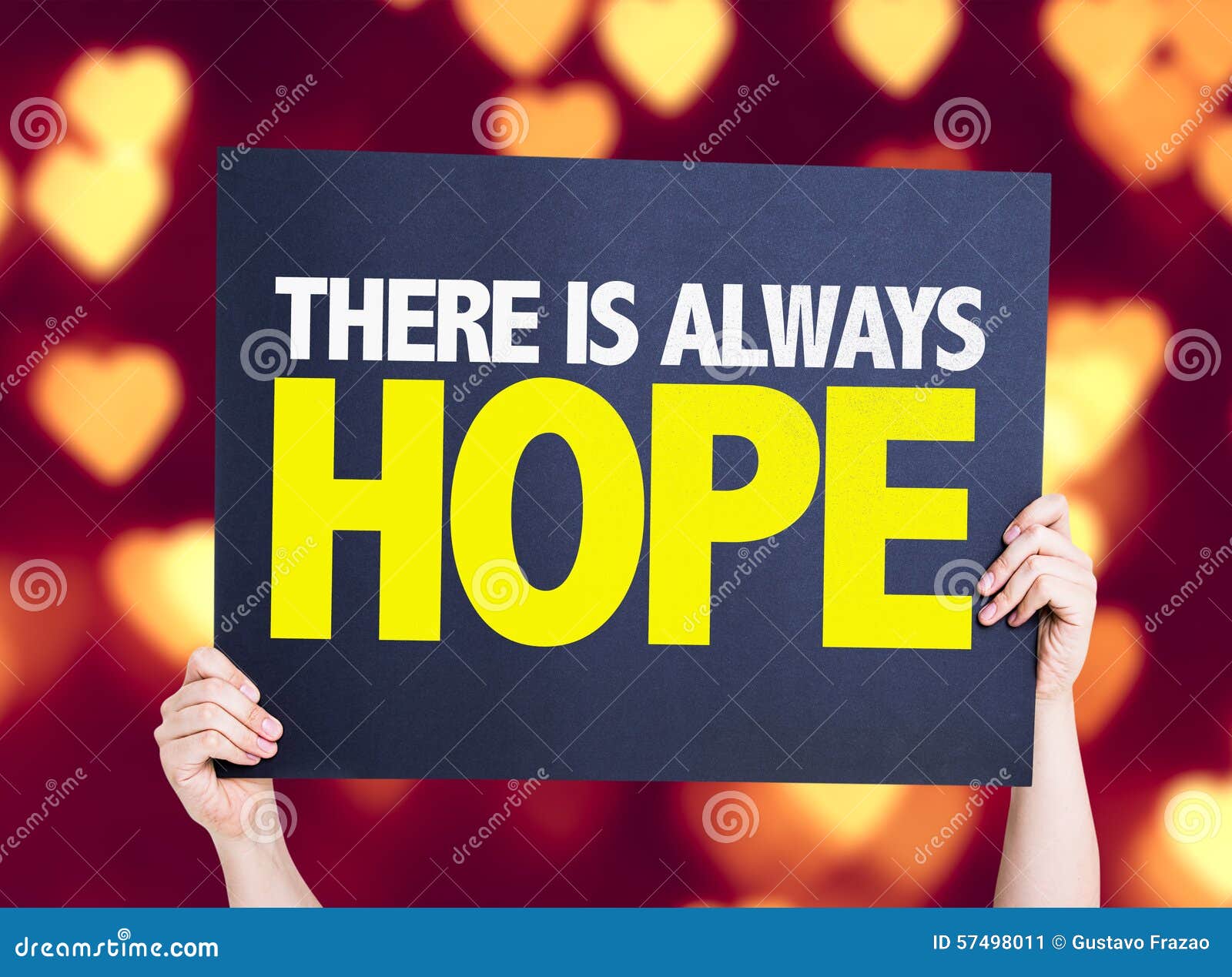 There is always Hope Card with Heart Bokeh Background Stock Image ...