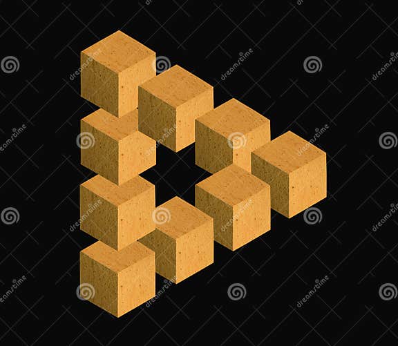 Impossible Triangle 1 from Cubes Stock Photo - Image of construct ...