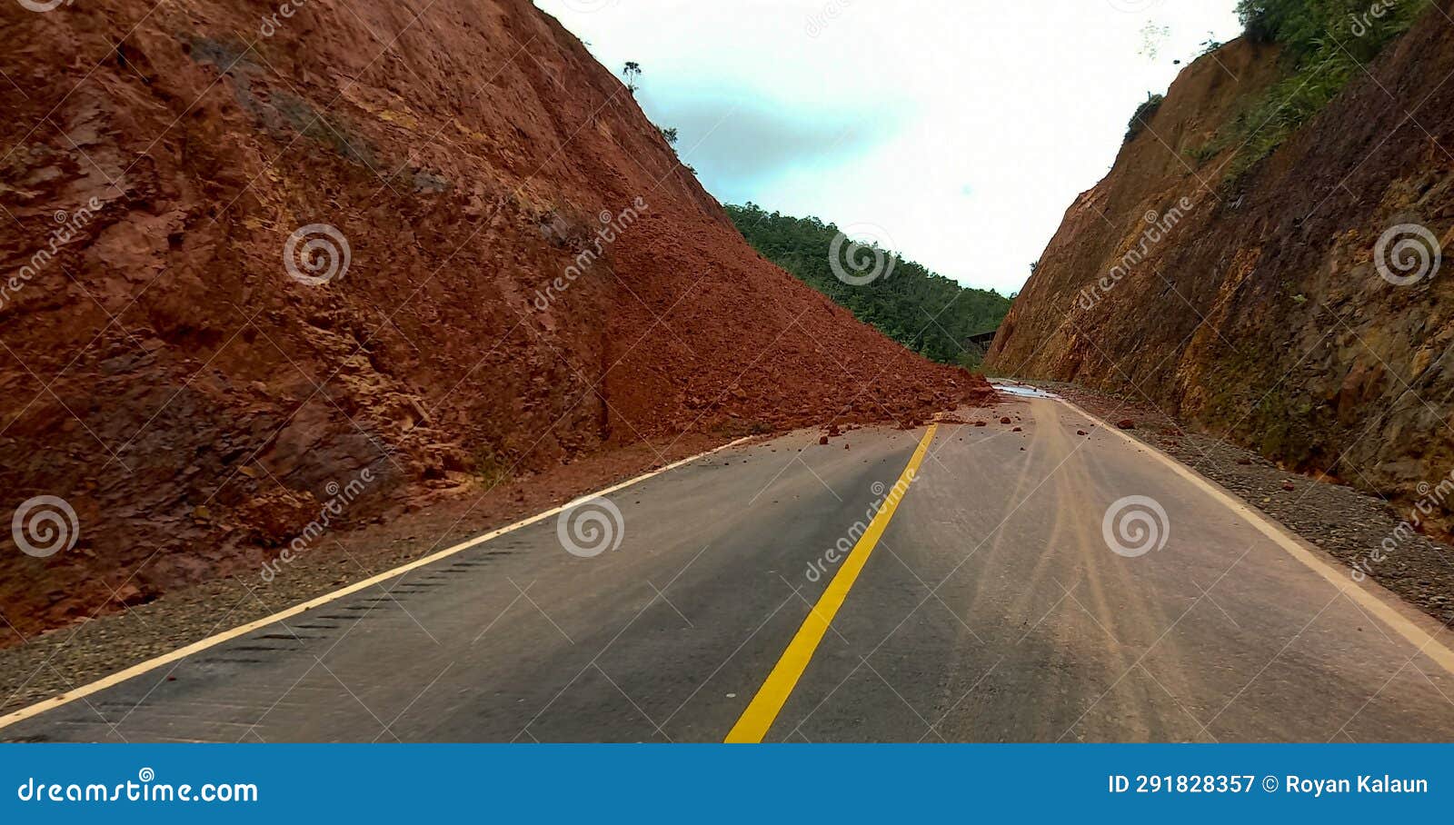 Landslide beside the Road - Problem in Slope Stability Stock Image ...