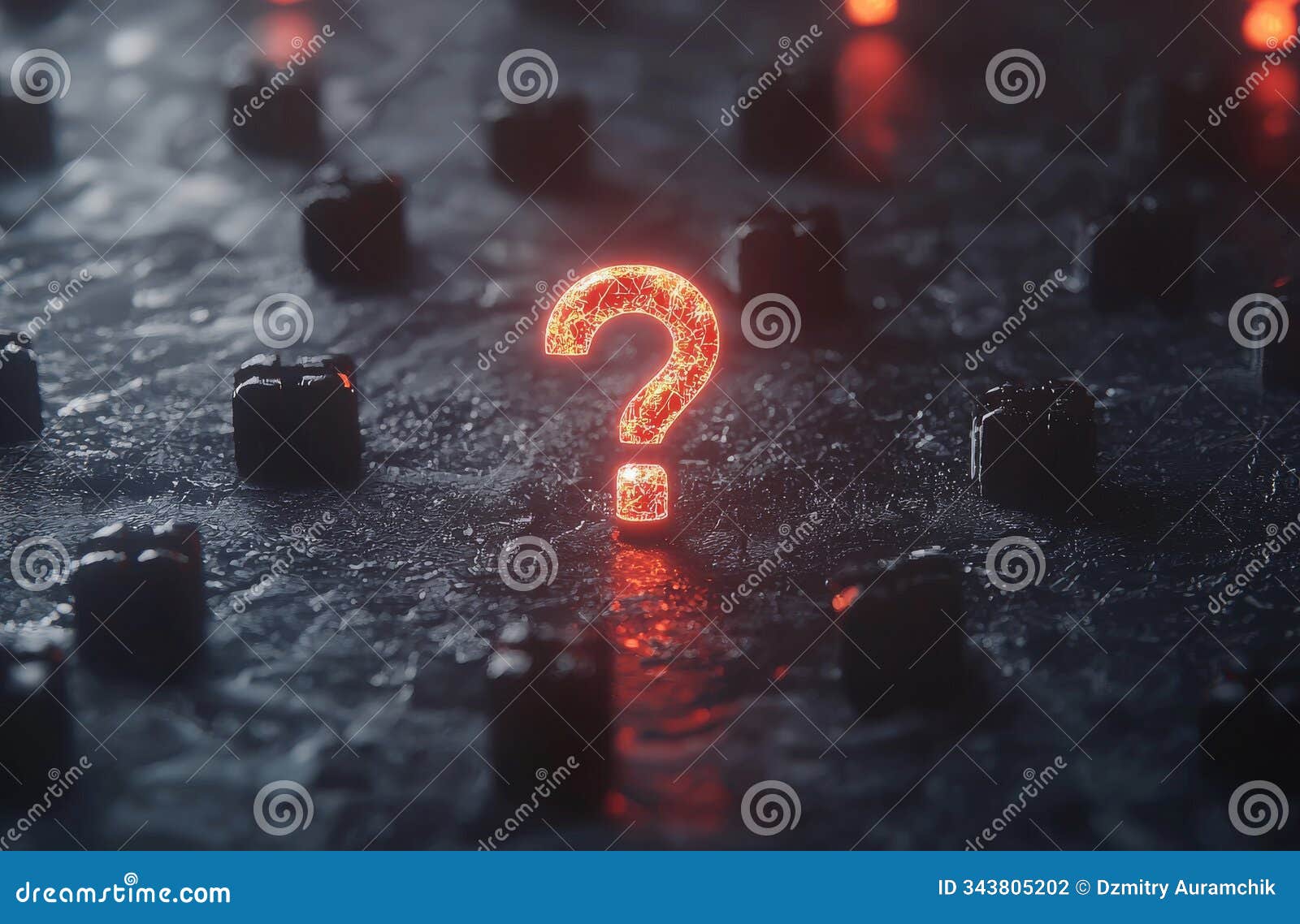 There are a Lot of Question Marks Surrounding a Red Question Mark Stock ...