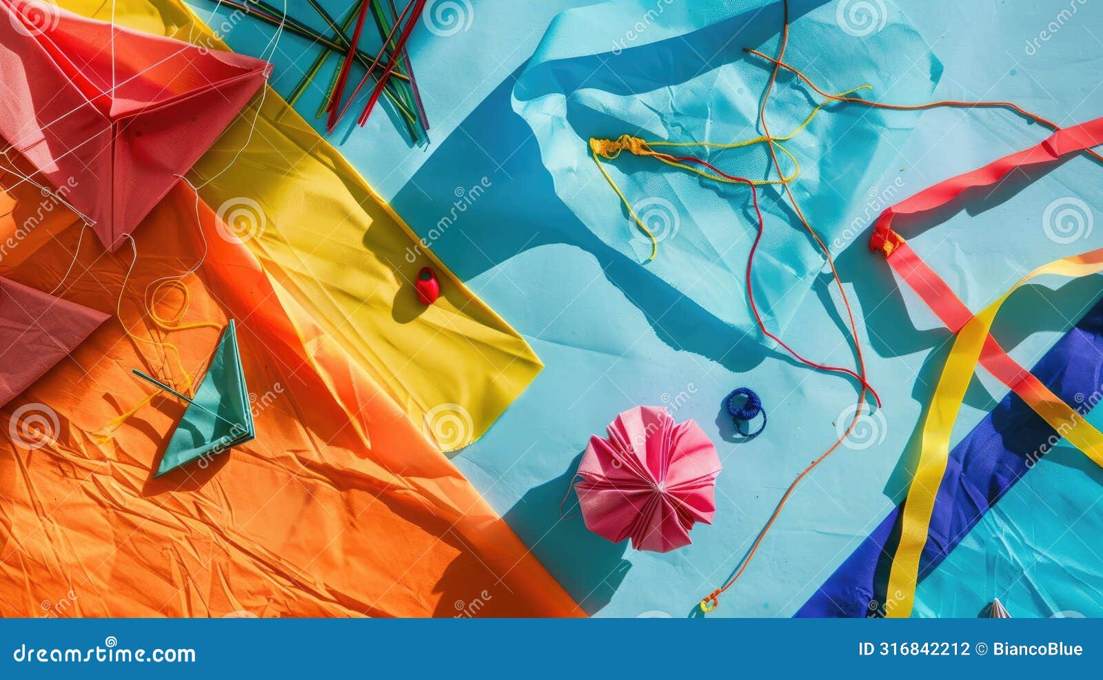 There are Many Different Types of Kites on the Table AIG50 Stock Photo ...