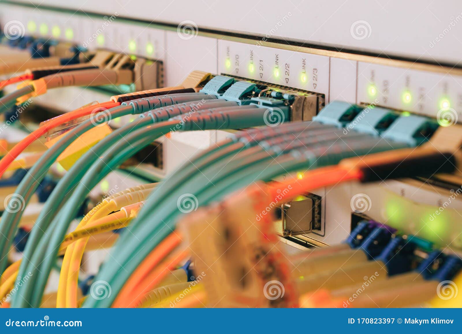 There Are Many Optical Patchcards In The Data Center Server Room ...