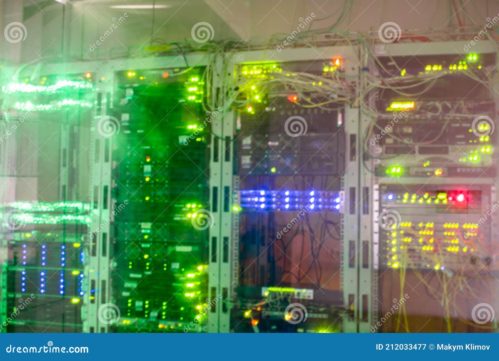 There are Many Racks with Servers in the Server Room of the Data Center ...