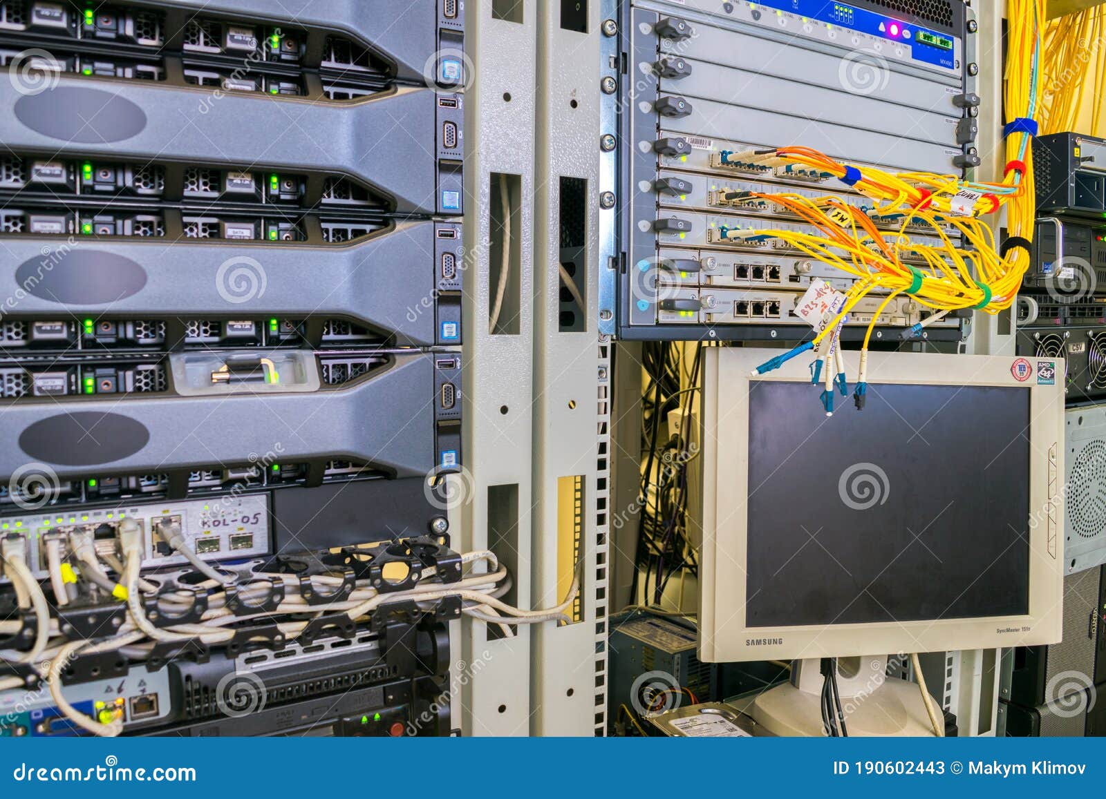 There are Many Racks with Servers in the Server Room of the Data Center ...