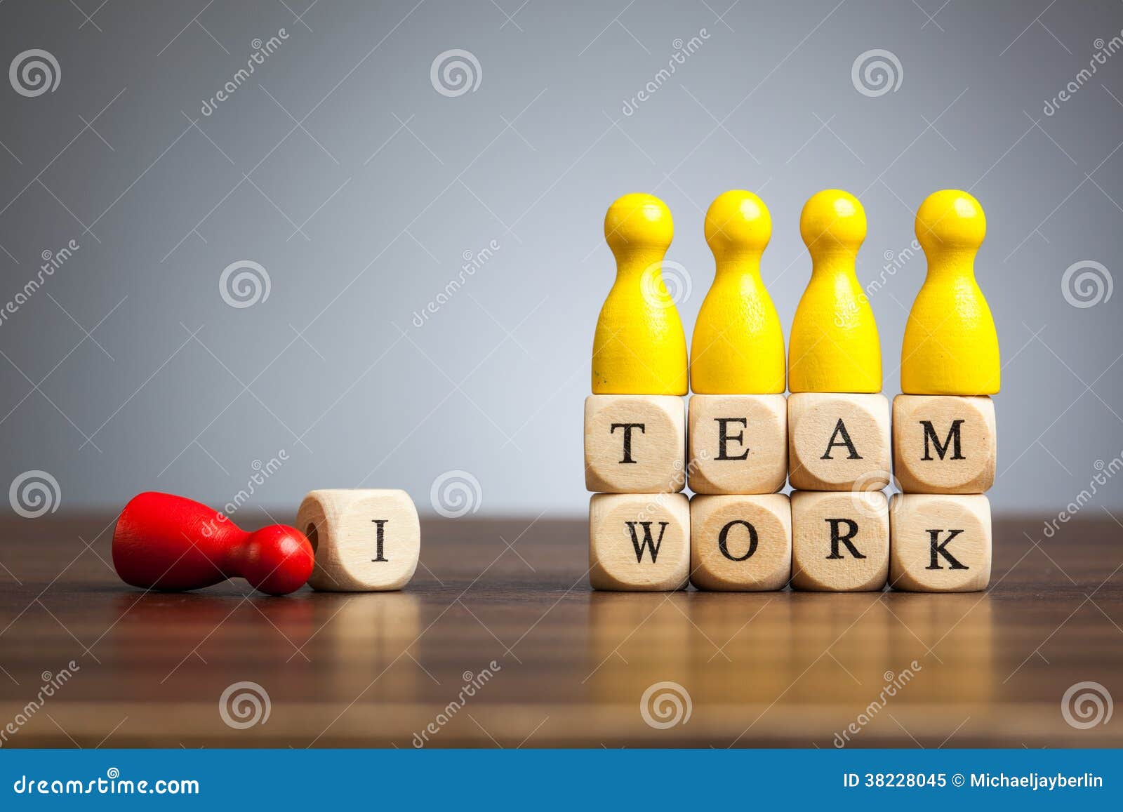 There is No I in Teamwork, Concept Toy Pawn Figures Stock Image - Image ...