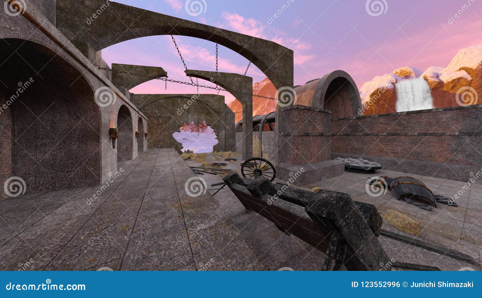 3D CG rendering of ruins stock illustration. Illustration of rendering ...