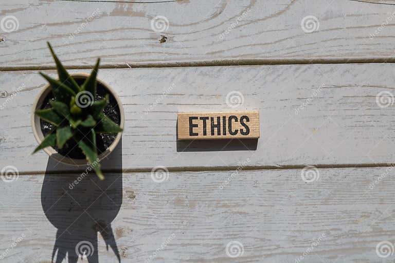 There is Notebook with the Word Ethics. it is As an Eye-catching Image ...