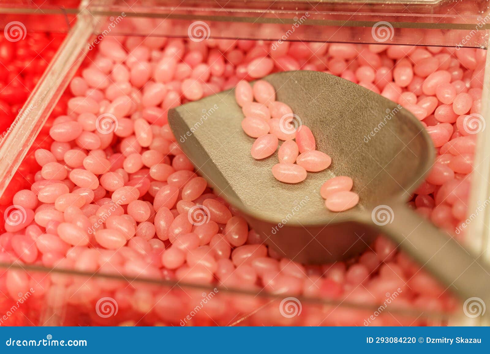 There are Pink Gummies and a Scoop on the Counter Stock Photo - Image ...