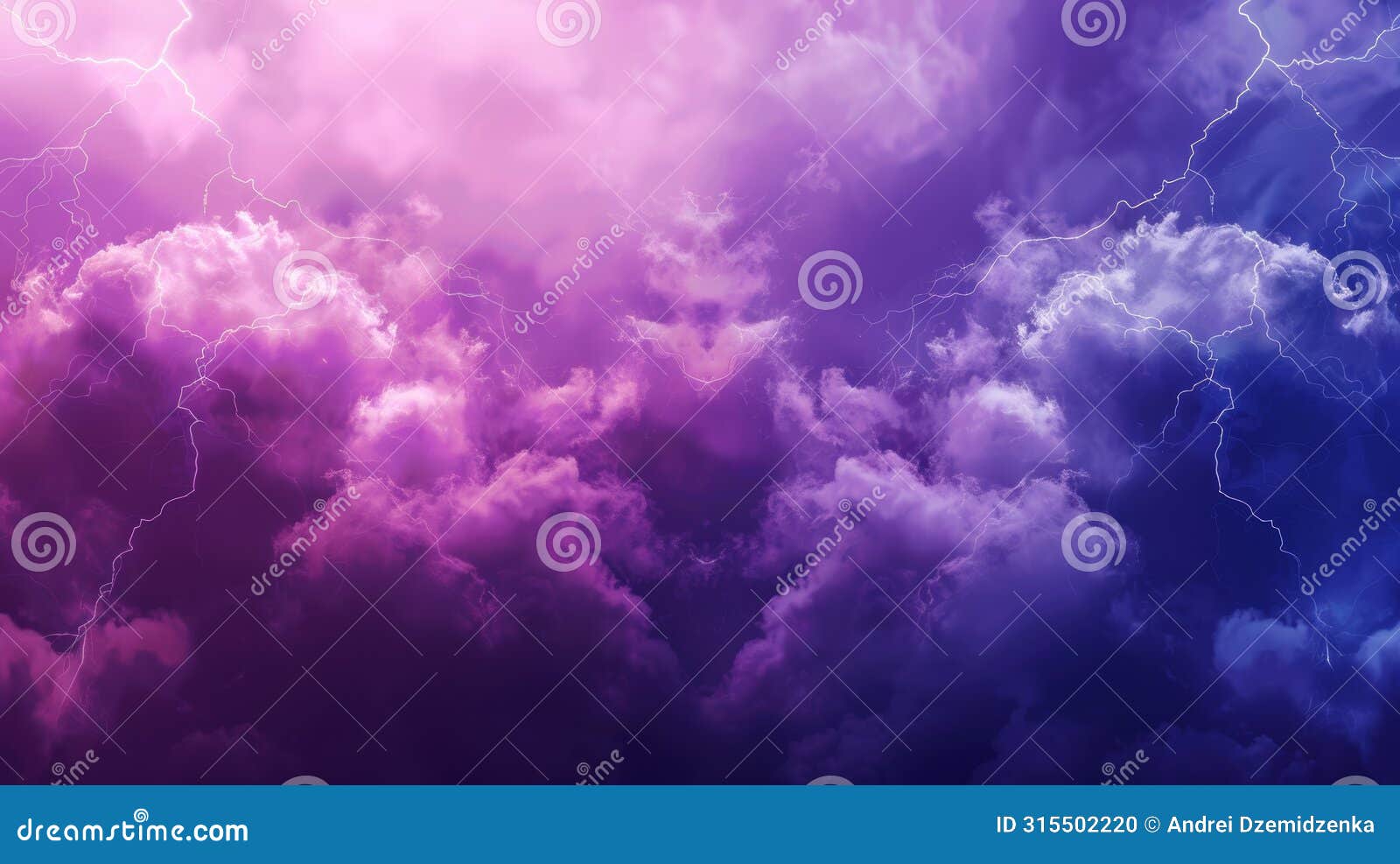 There is Realistic Thunder Light and Purple Smoke Cloud Bottom Frame ...
