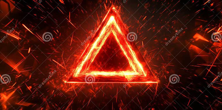 There is a Red Triangle Frame Icon Depicting a Broken or Attacked ...