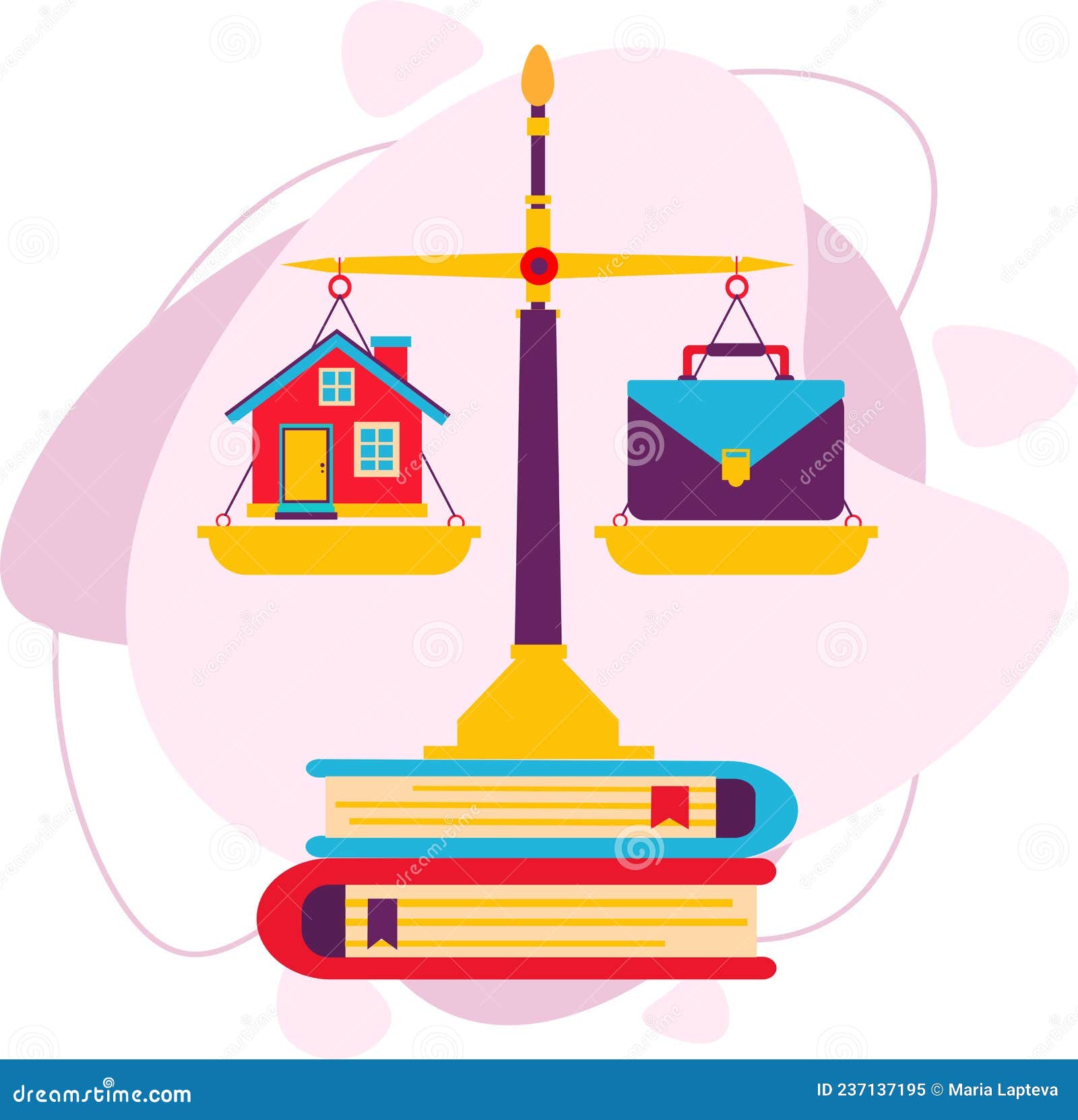 There are Scales on a Stack of Books. Stock Vector - Illustration of ...