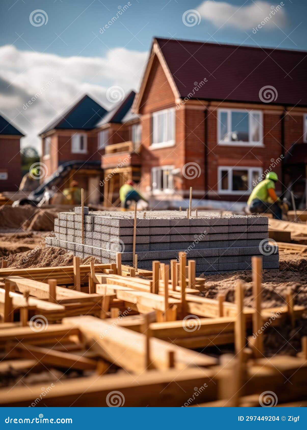 There are Several Construction Workers Building House. they are Working ...