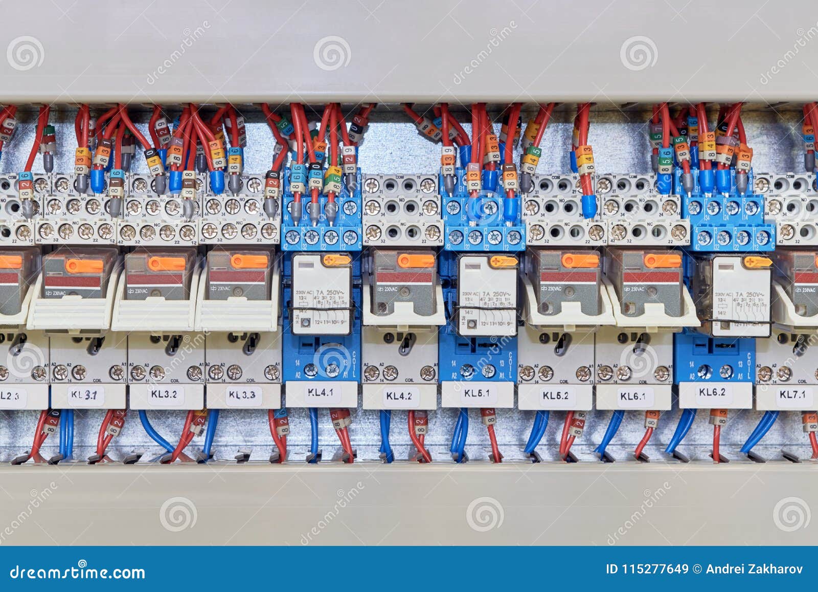 Several Intermediate Relay Blue Wires Are Connected According To The ...
