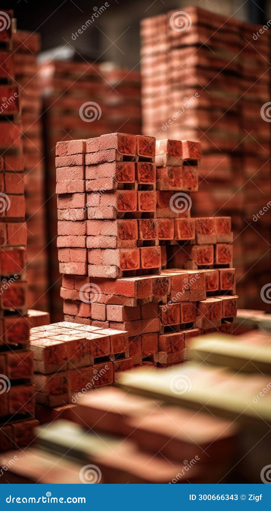 There are Several Red Bricks Stacked on Top of Each Other. the Bricks ...