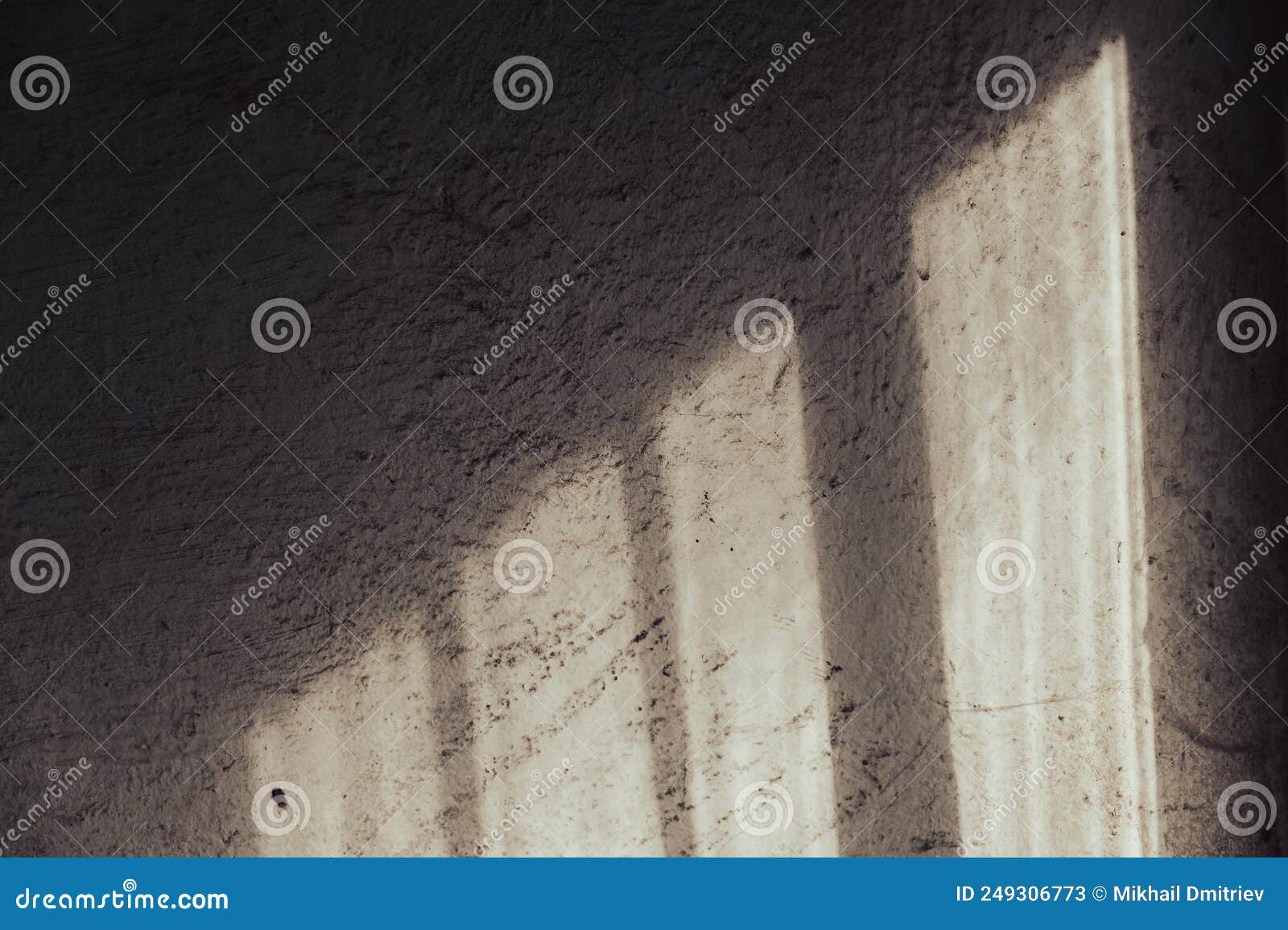 There are Shadows and Sunlight on the Cement Wall. Abstract Shadows on ...