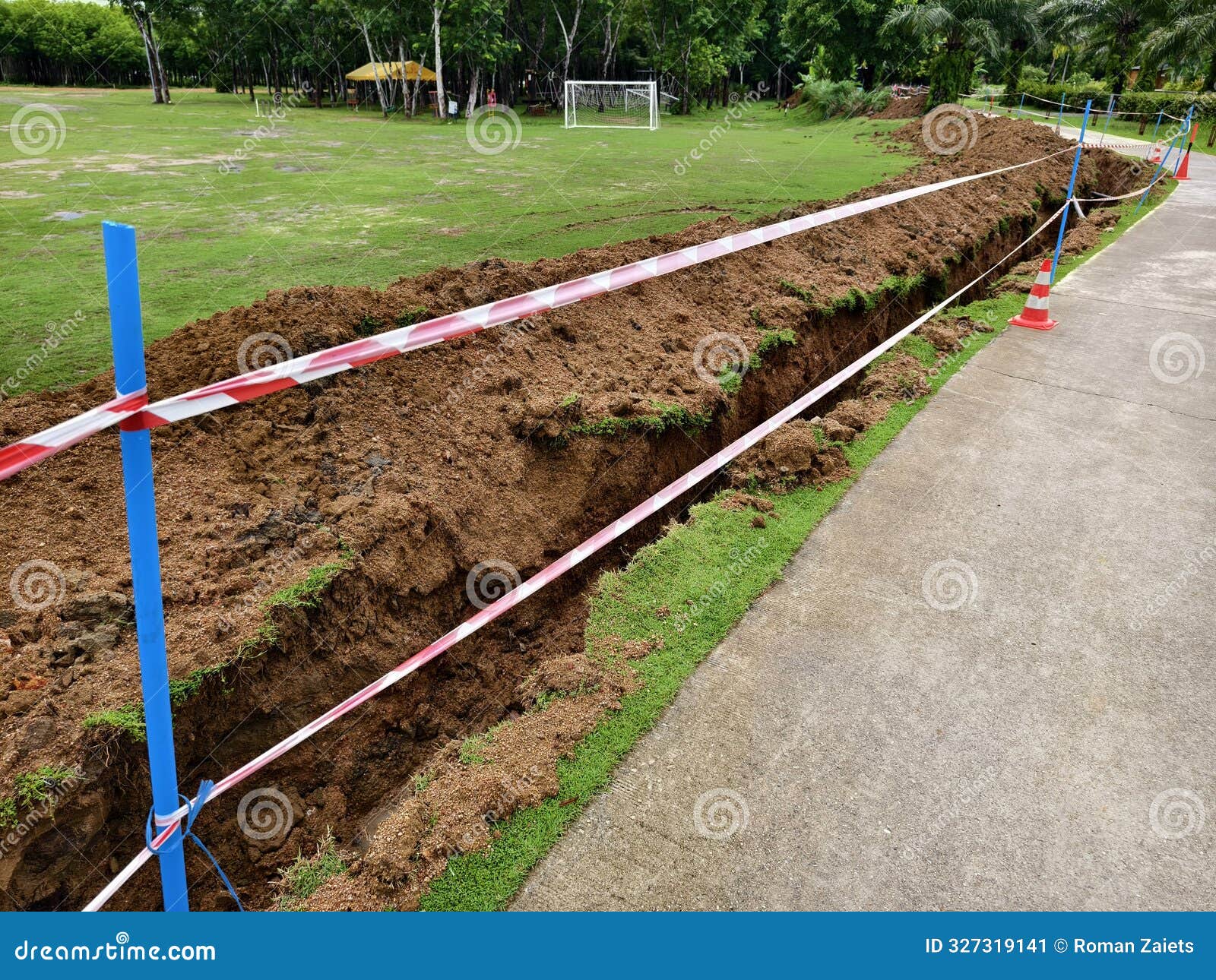 There is a Significant Heap of Soil beside the Road Stock Image - Image ...