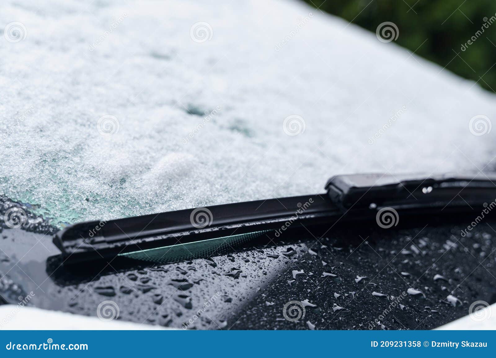 There is Snow on the Windshield of a Passenger Car Stock Photo - Image ...