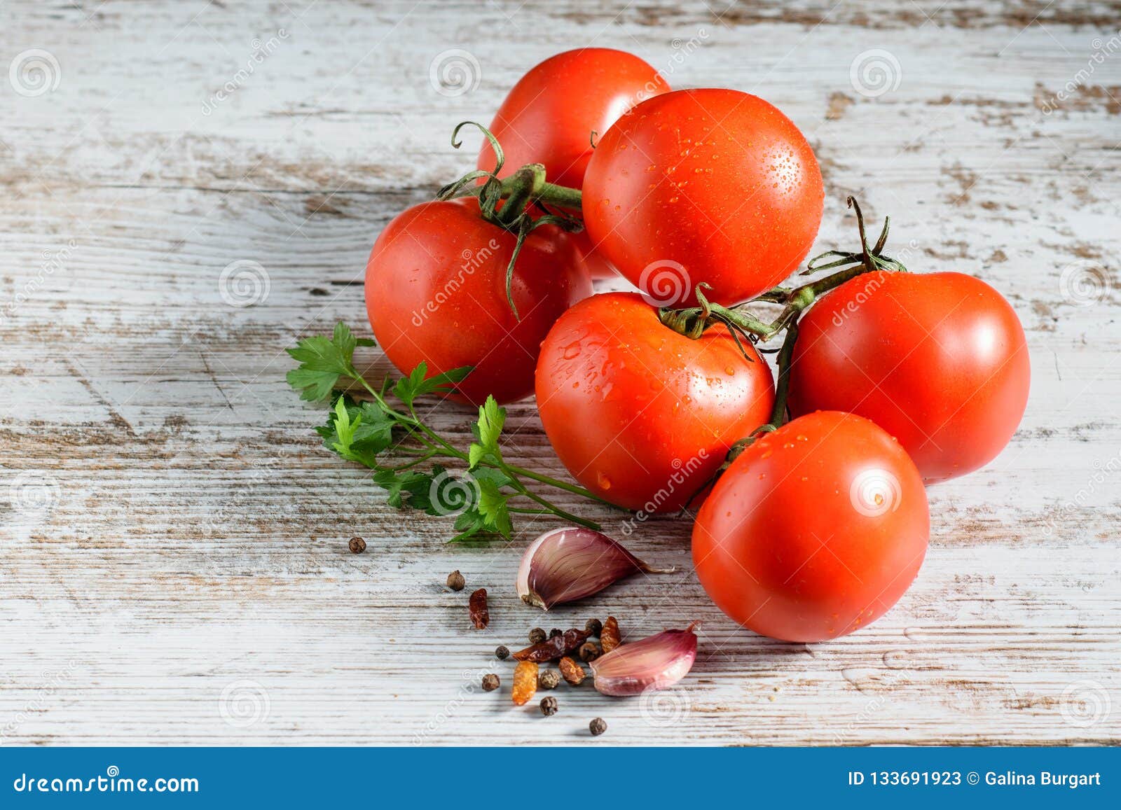 Tomatoes on the Table of the Kitchen. Stock Image - Image of eating ...