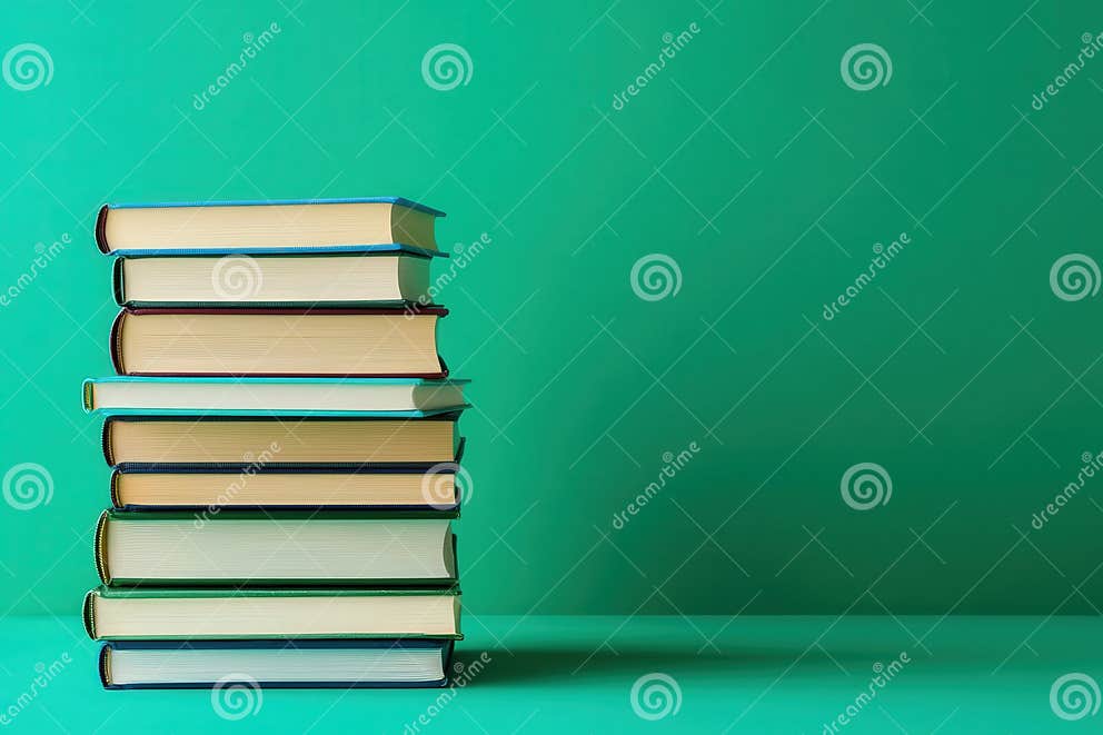 There is a Stack of Books, and on the Top, There is an Open Book Stock ...