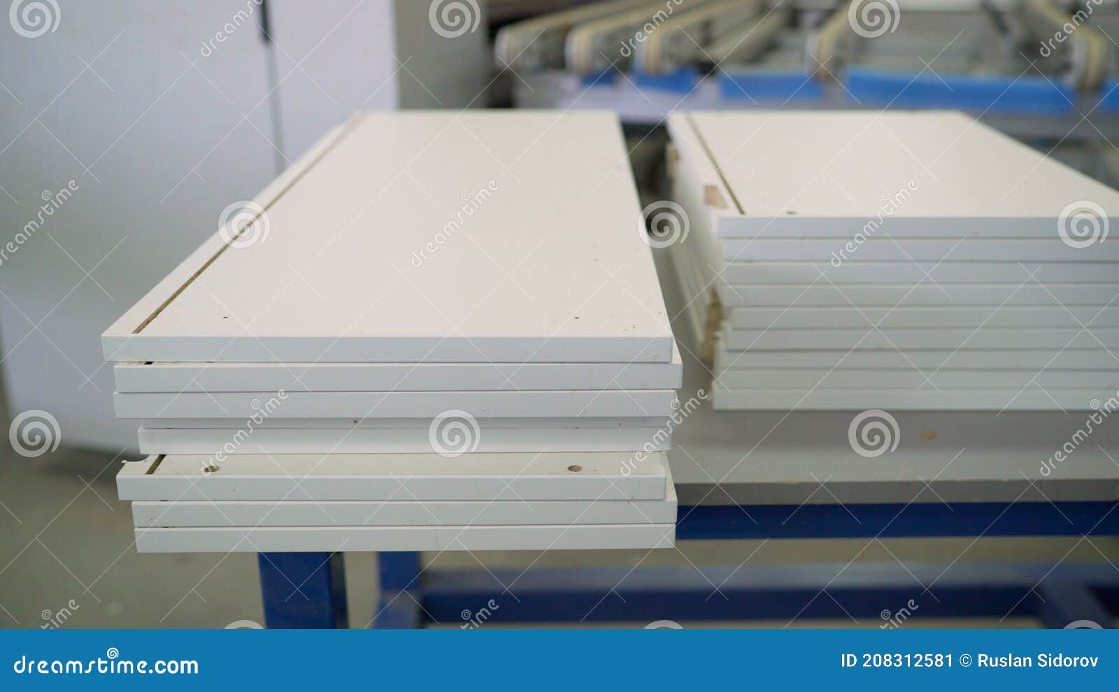 There Is A Stack Of OSB Sheets On The Table. Construction Material. OSB ...