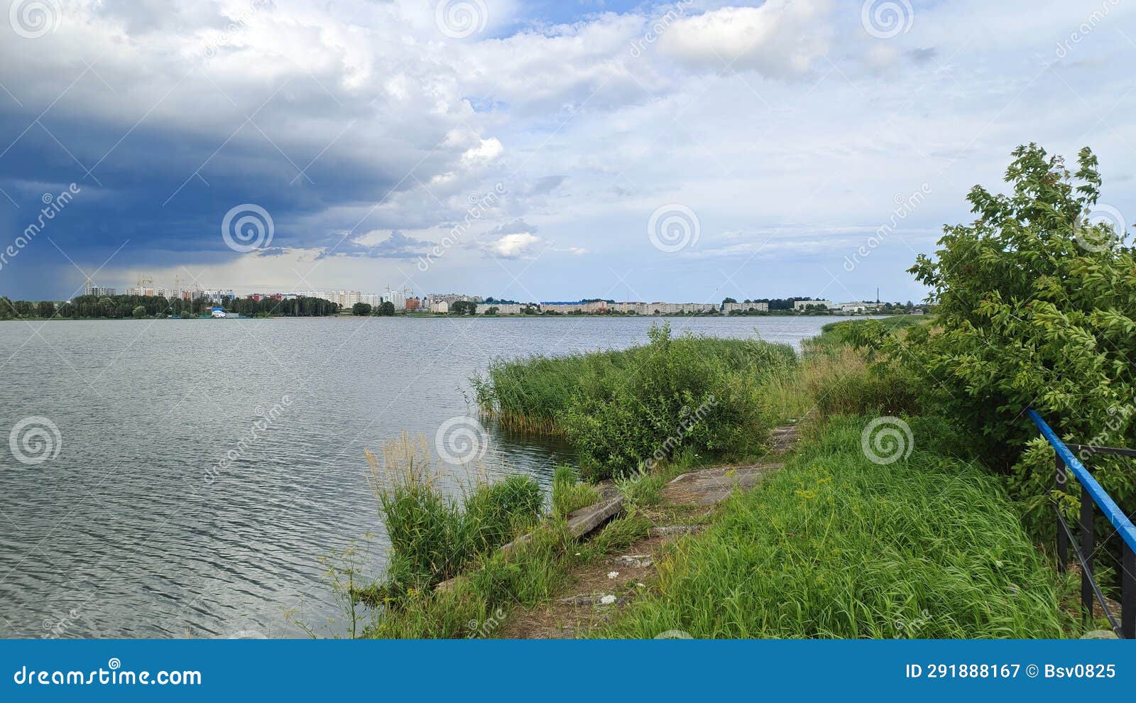 There is a Storm Cloud Over the Lake and it is Raining. the Water ...