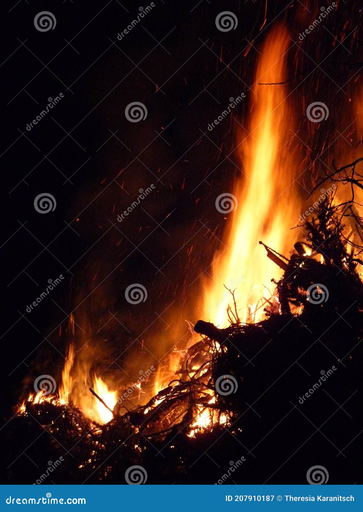 Fire stock image. Image of flame, sparks, burn, heat - 207910187