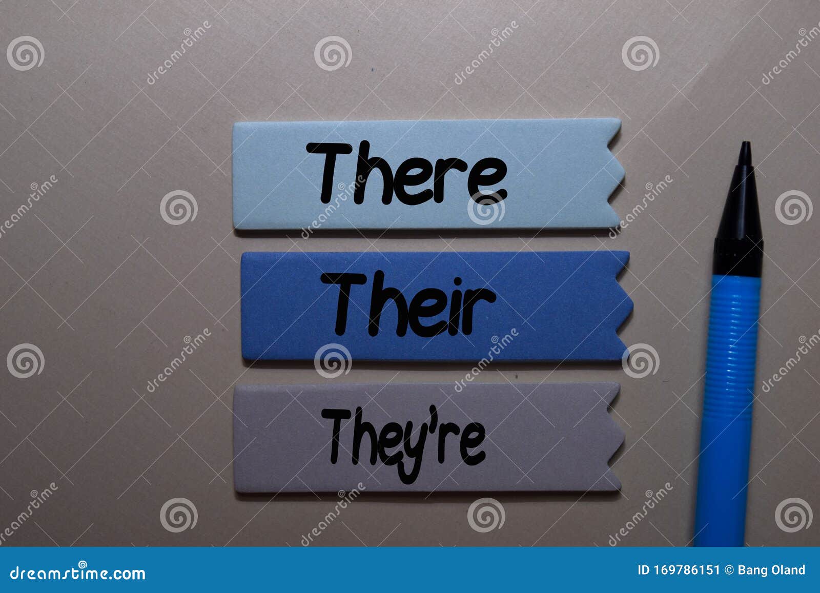 There, Their, they`re Write on a Sticky Note Isolated on Office Desk ...