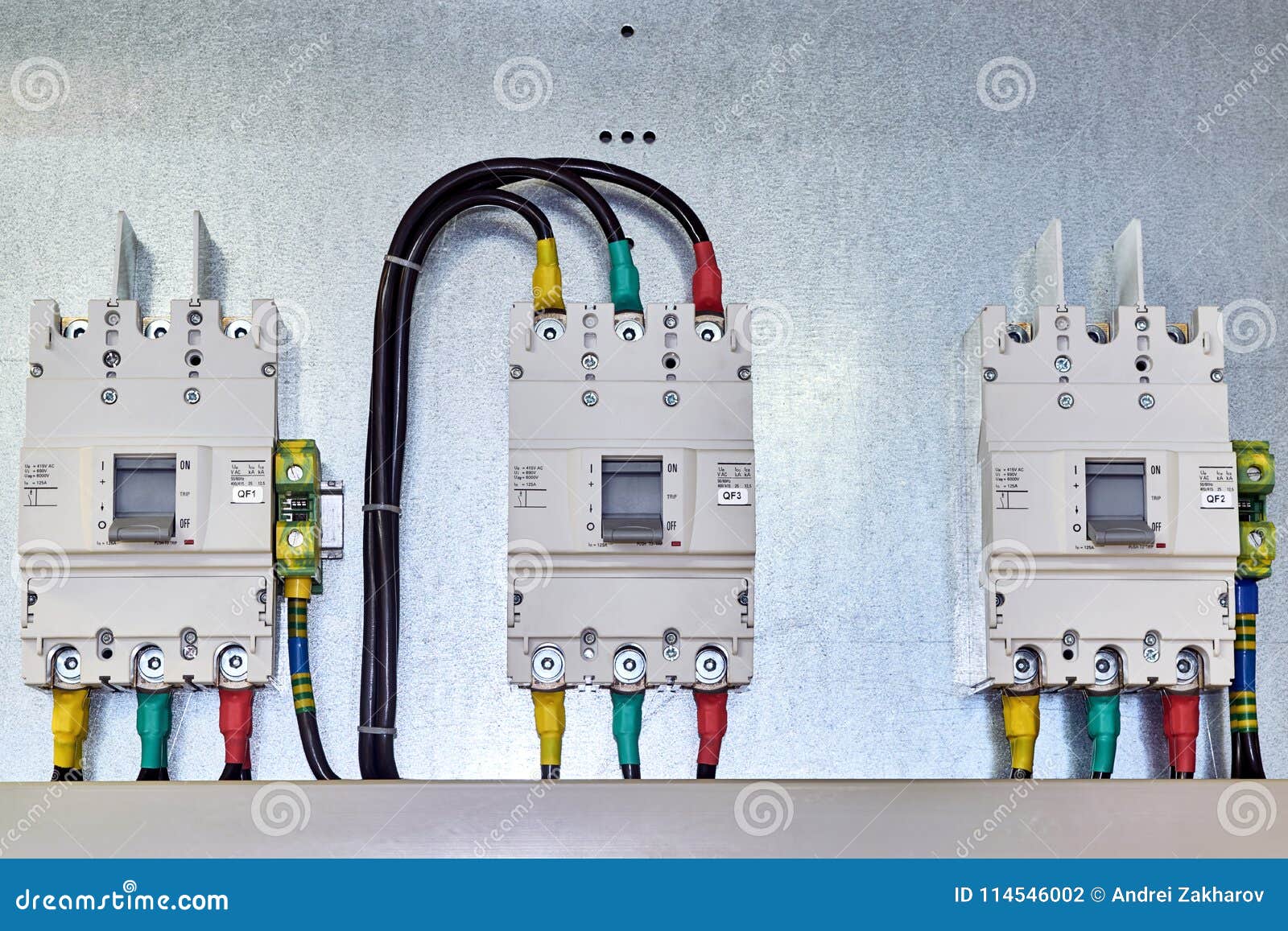 There are Three Power Circuit Breakers on the Mounting Panel. Stock ...