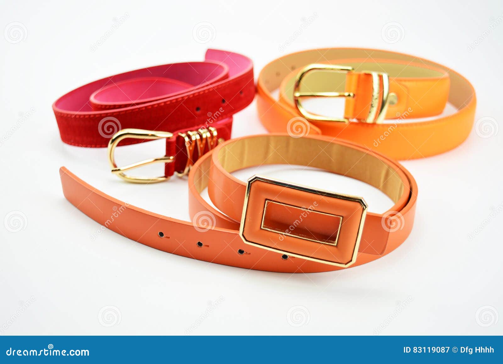 There are Three Rolled Belts Stock Image - Image of belt, leather: 83119087