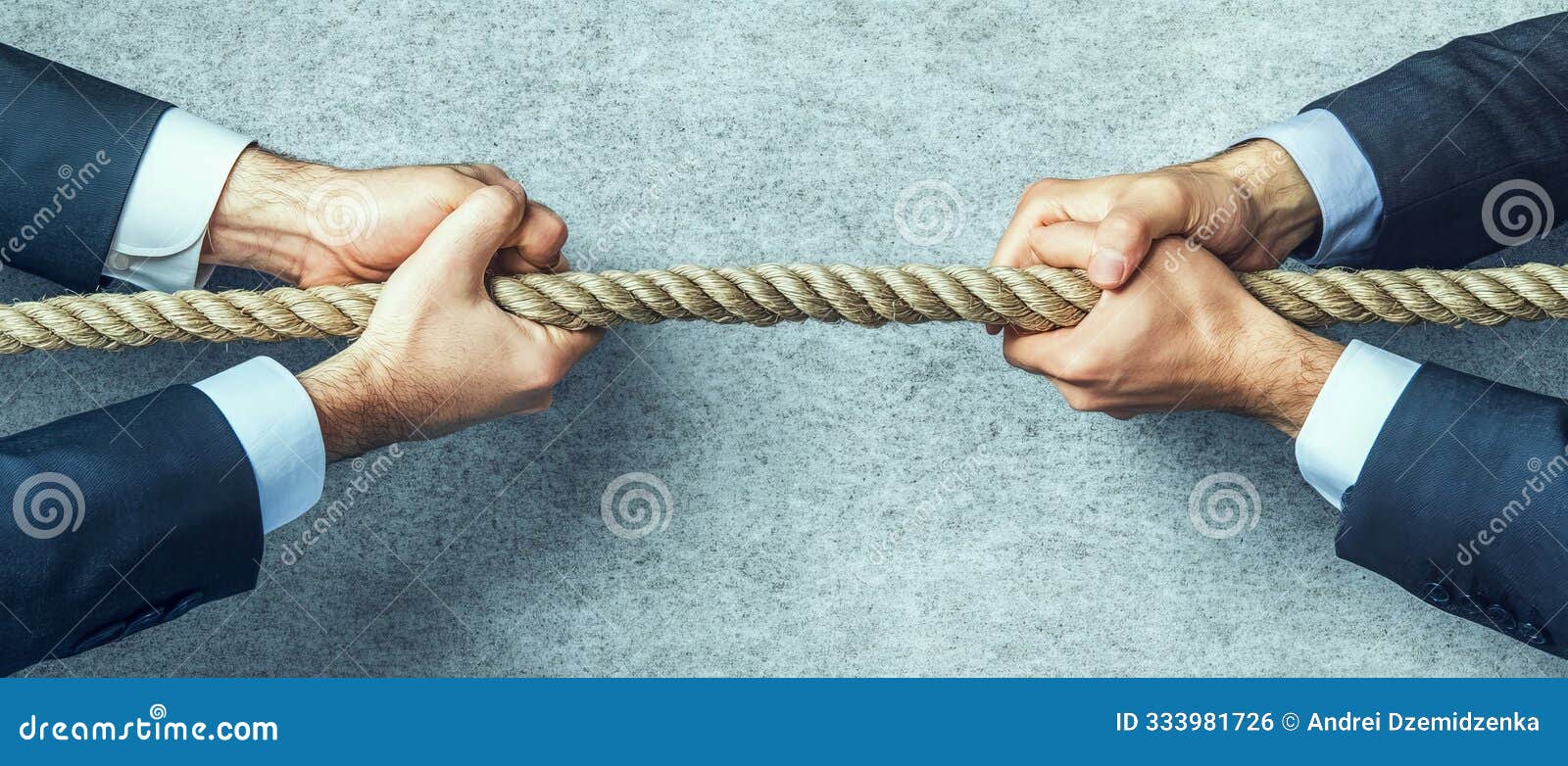 There is a Tug War between Two Businessmen Who are Pulling Ropes in ...