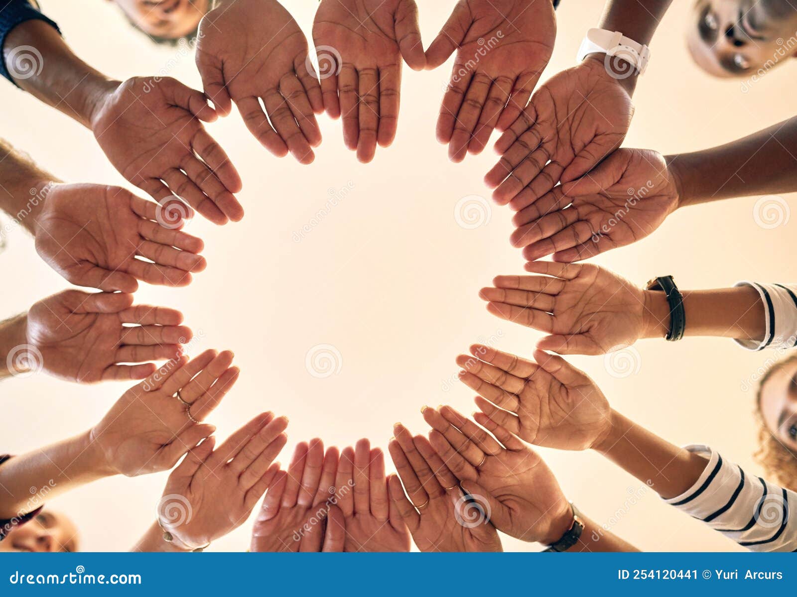 There is Unity in through Diversity. Low Angle Shot of a Group of ...