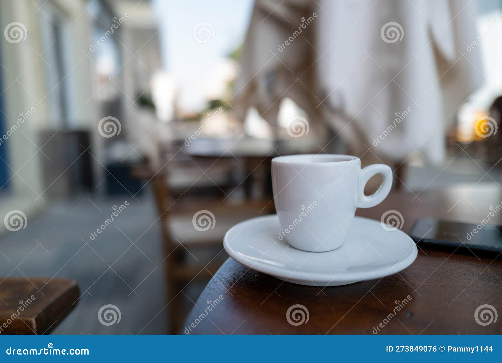 Espresso cup on table stock photo. Image of tableware - 273849076