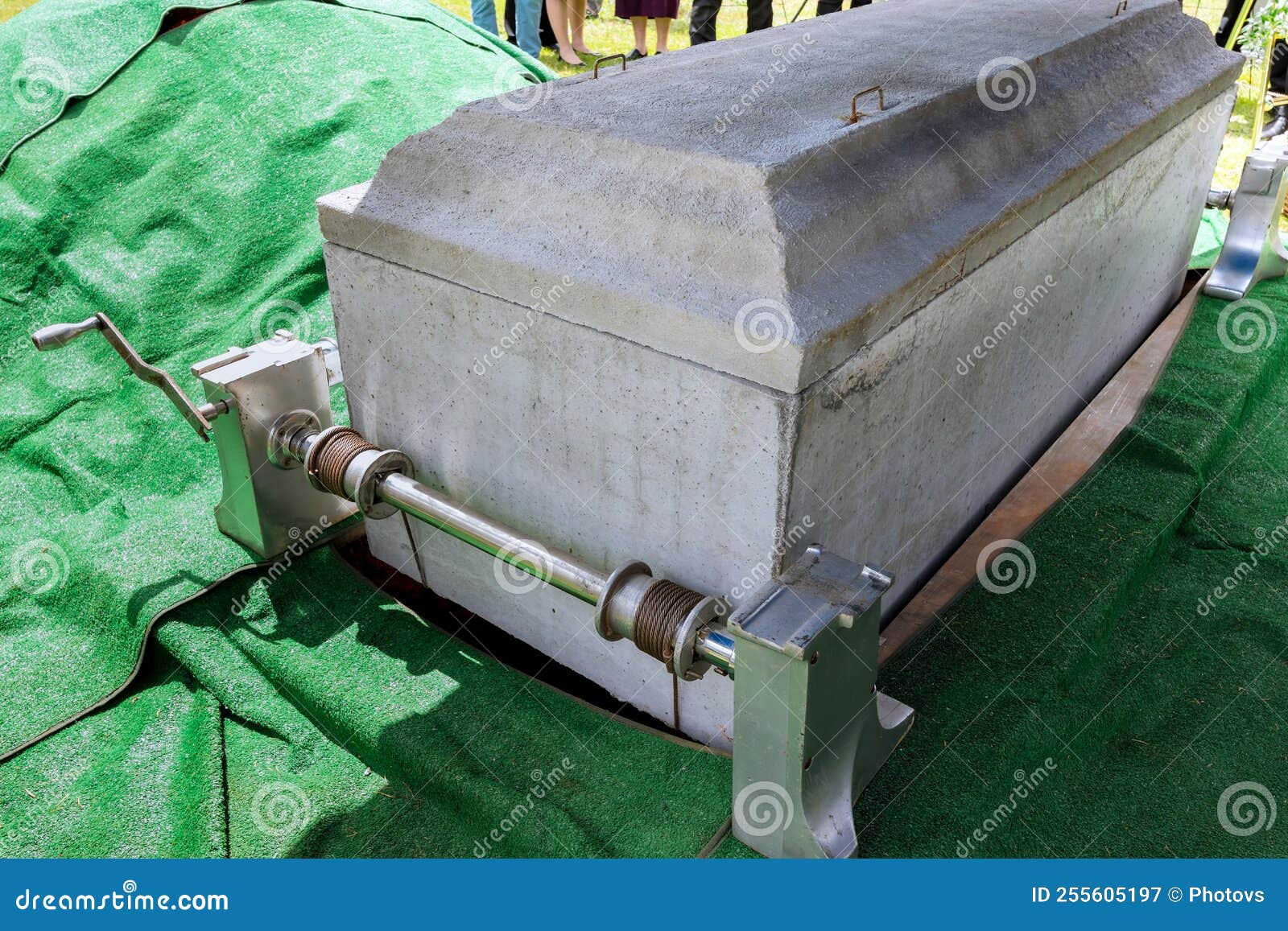 There Will Be a Funeral Service in a Cemetery with the Coffin Entering ...