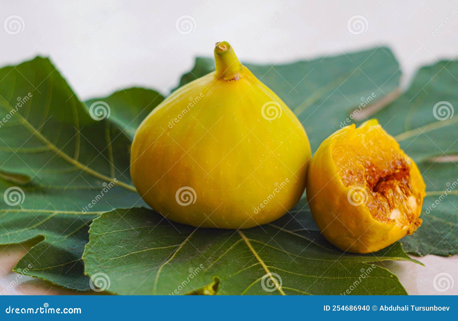 Yellow fig fruit stock photo. Image of diet, fresh, isolated - 254686940