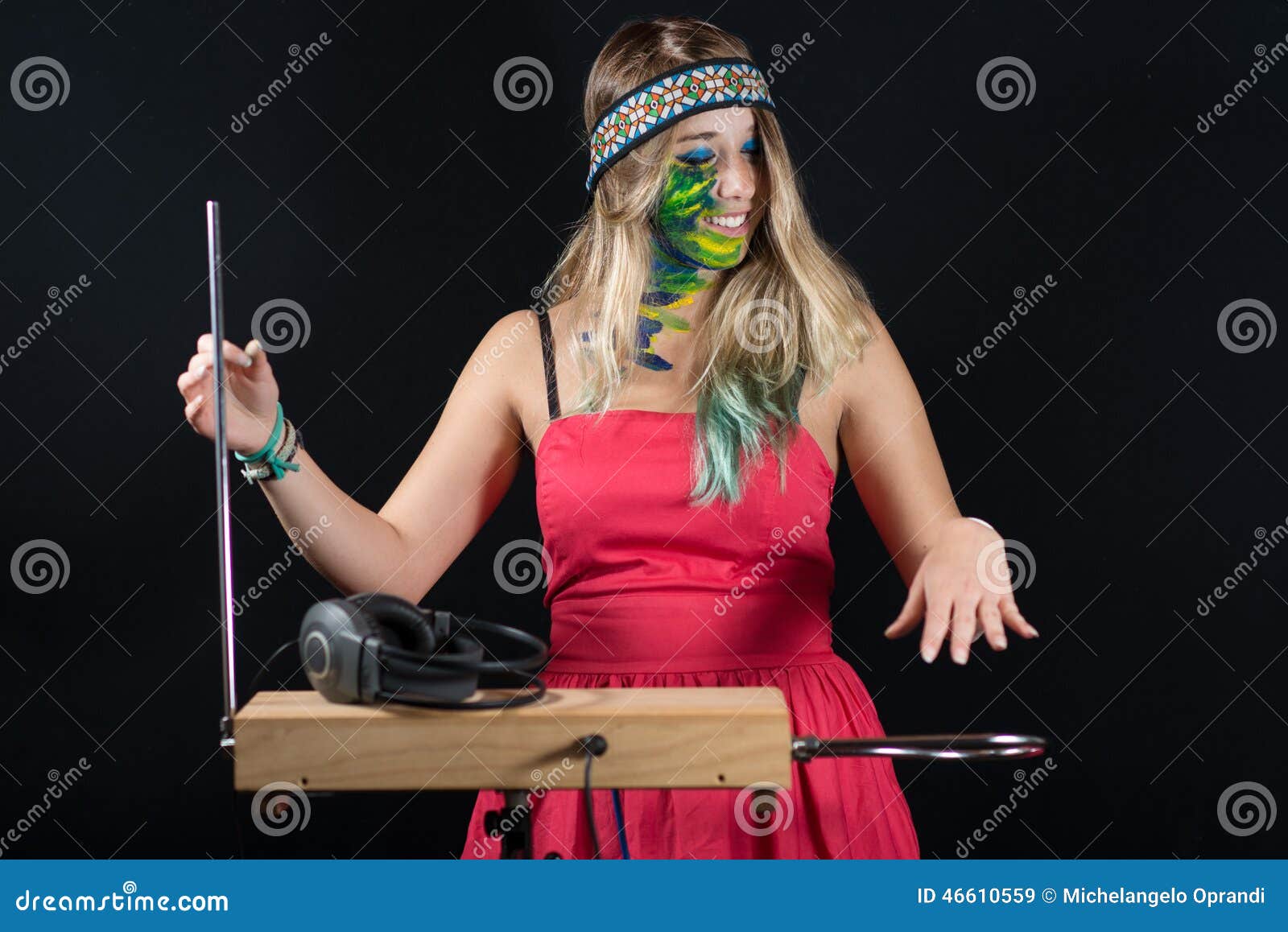 Theremin stock image. Image of plays, girls, fnac, music - 46610559