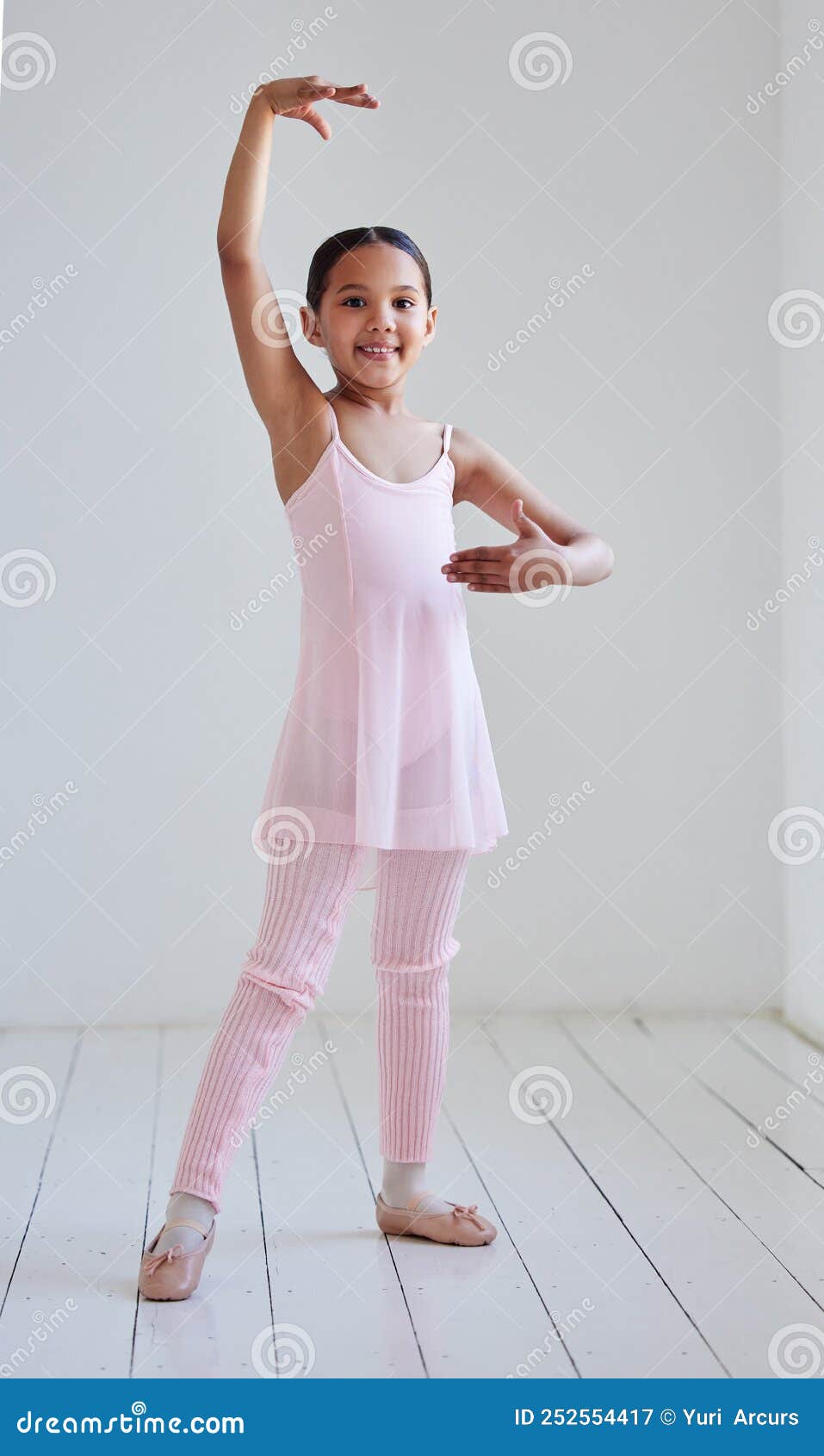 Theres Magic in Dance. Portrait of a Little Girl Practicing Ballet in a ...