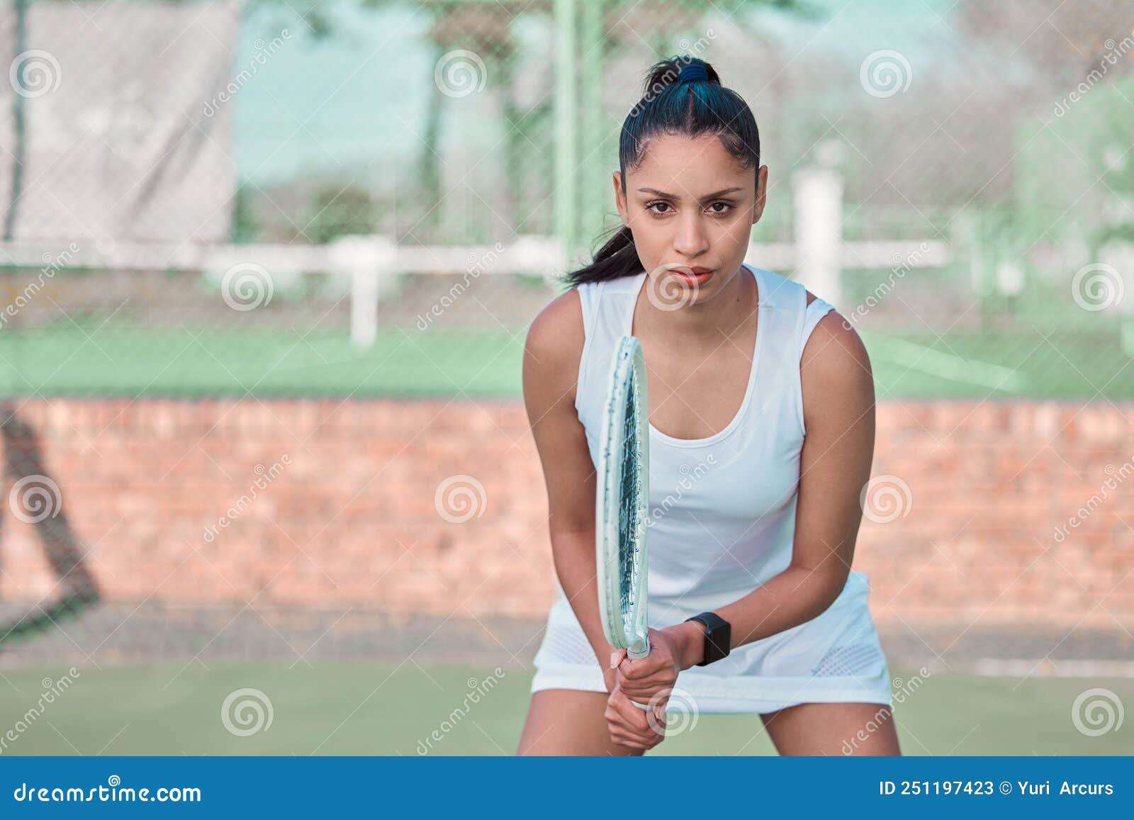 Theres No Shattering Her Focus A Sporty Young Woman Playing Tennis On
