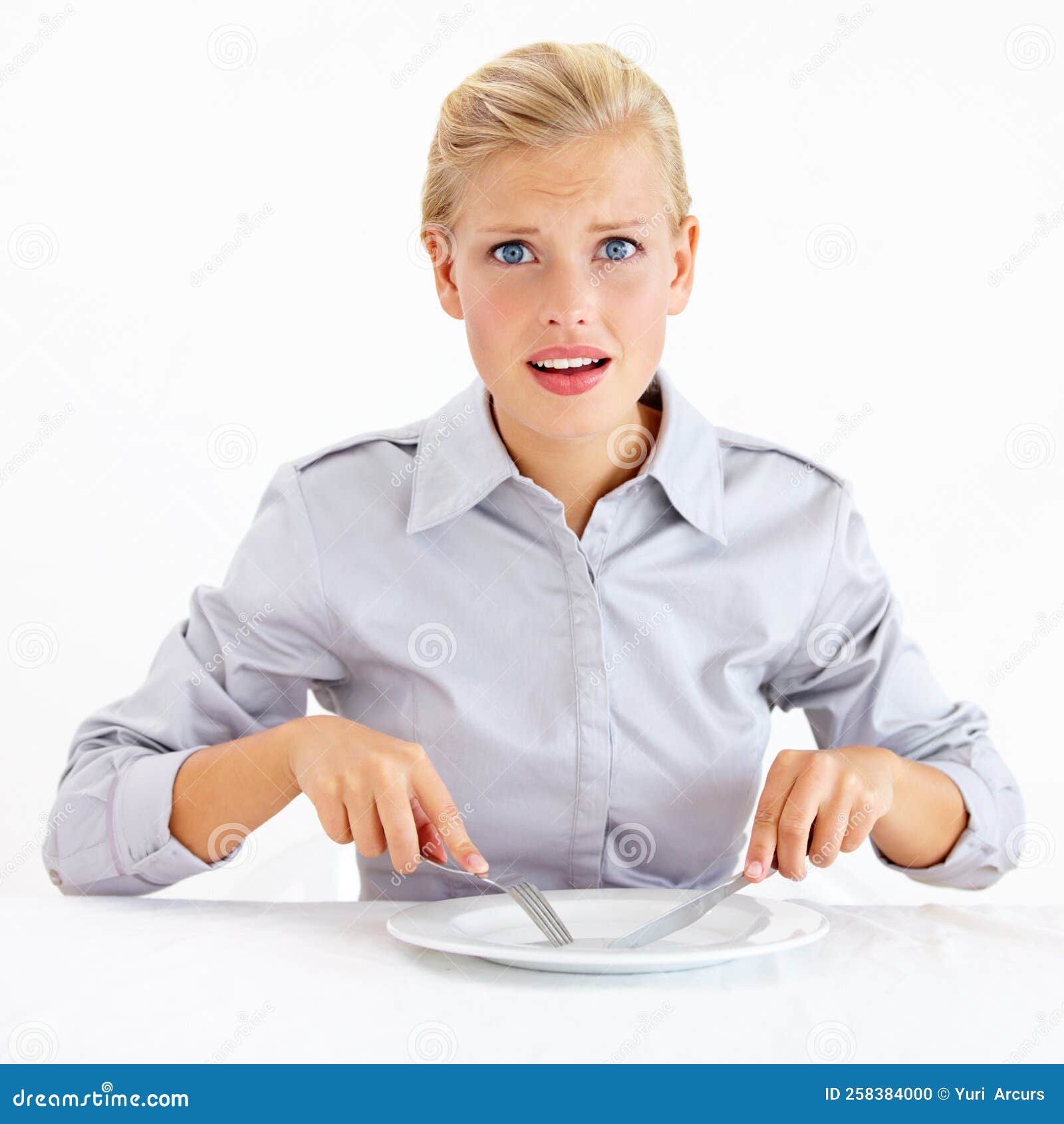 Theres Nothing Here. Dismayed Young Woman Sitting in Front of an Empty ...