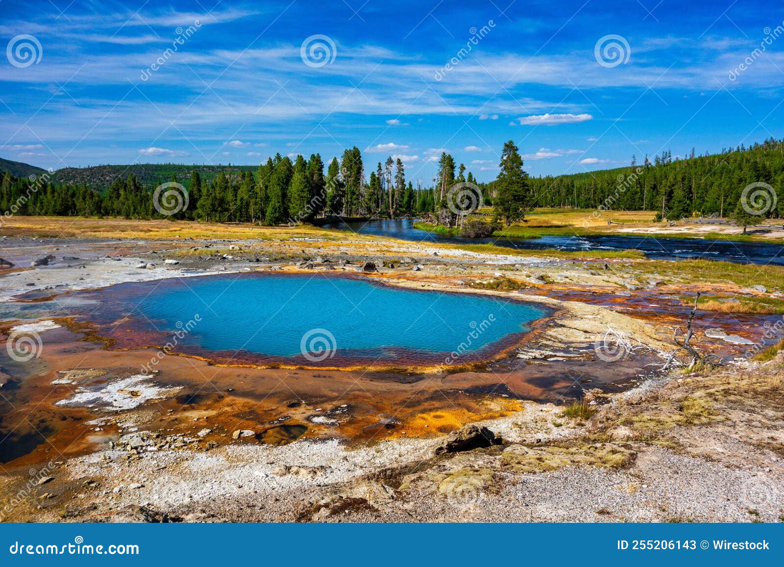 Thermal Basins in the Yellowstone National Park Stock Image - Image of ...