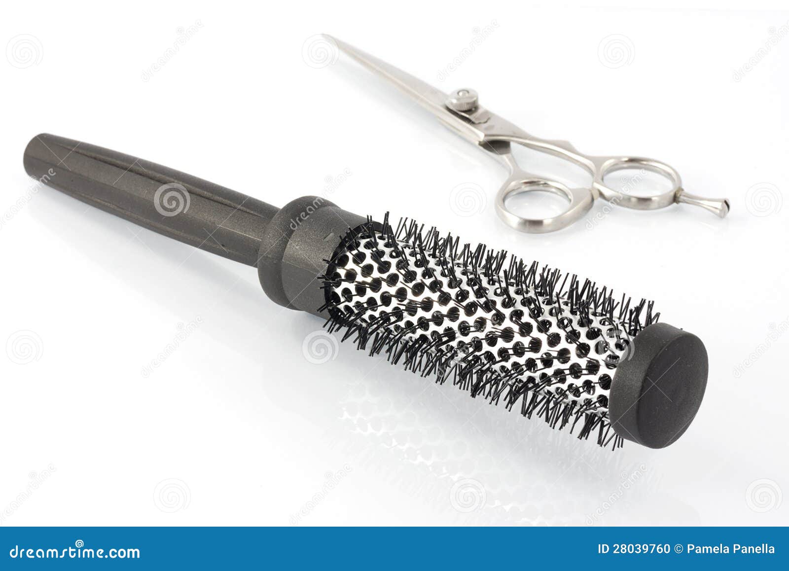 Thermal Brush and Scissors for Hair Stock Photo - Image of business ...