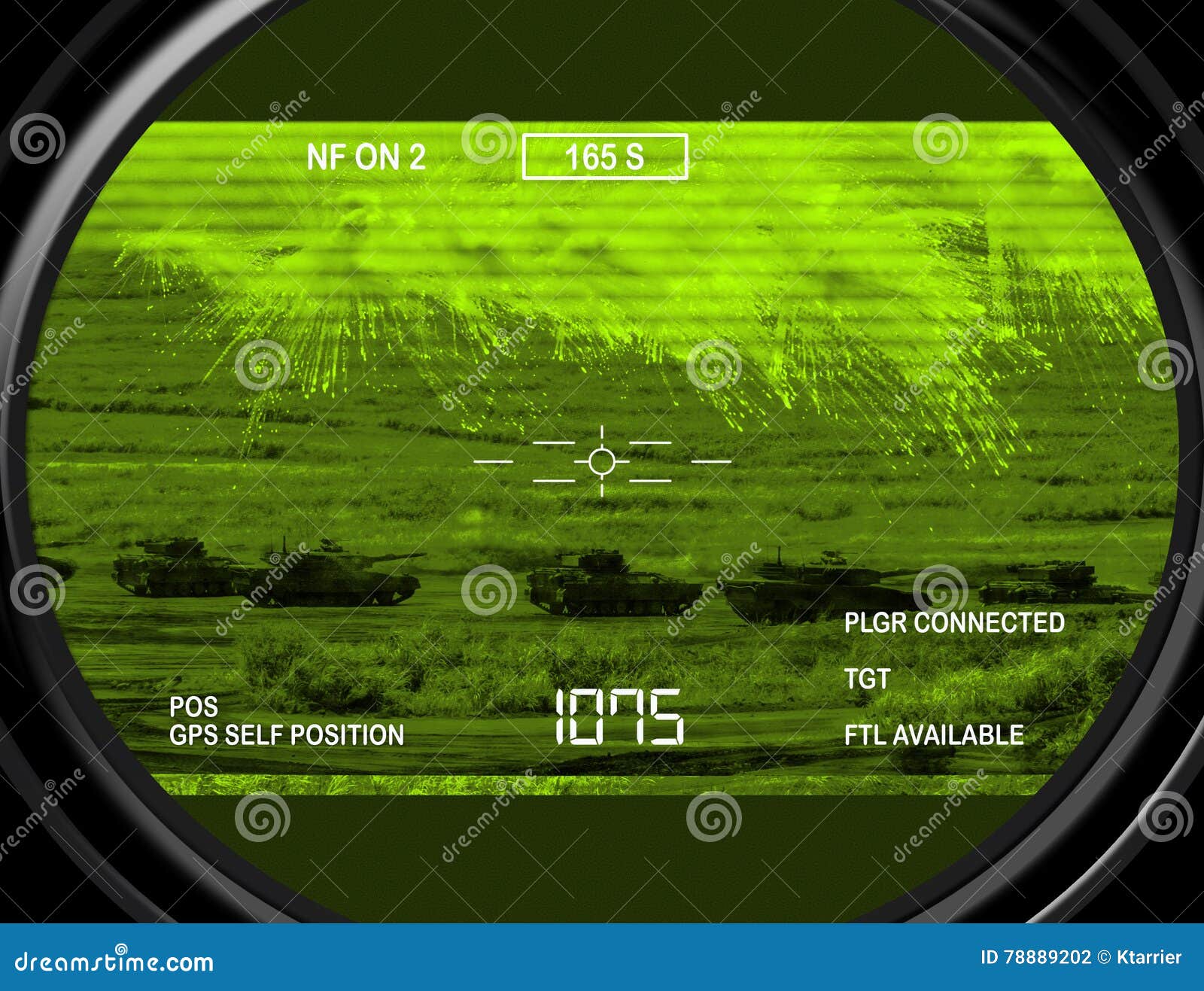 Thermal Gun Sight on Target Stock Illustration - Illustration of green ...