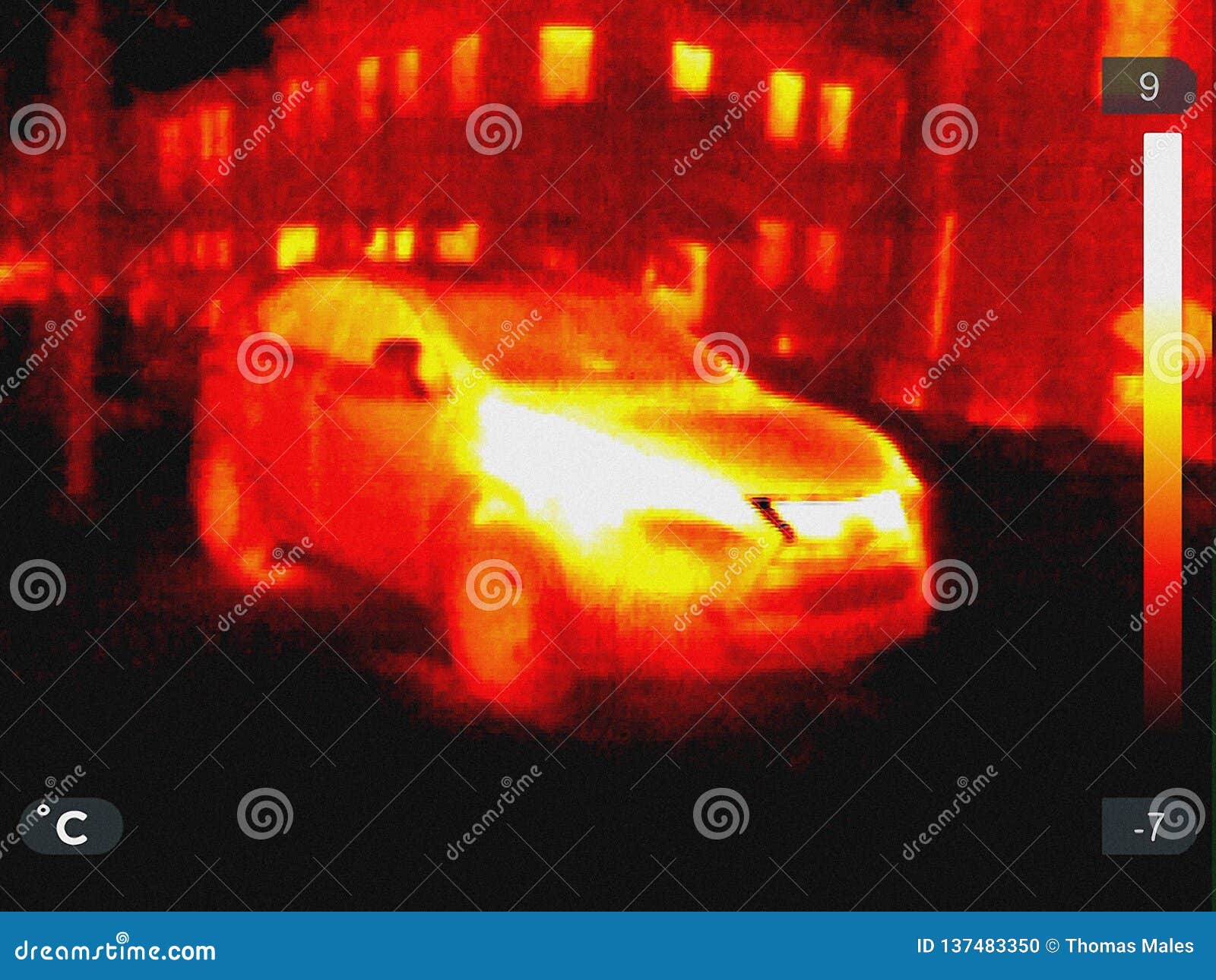 Thermal Image of a car stock photo. Image of technology - 137483350