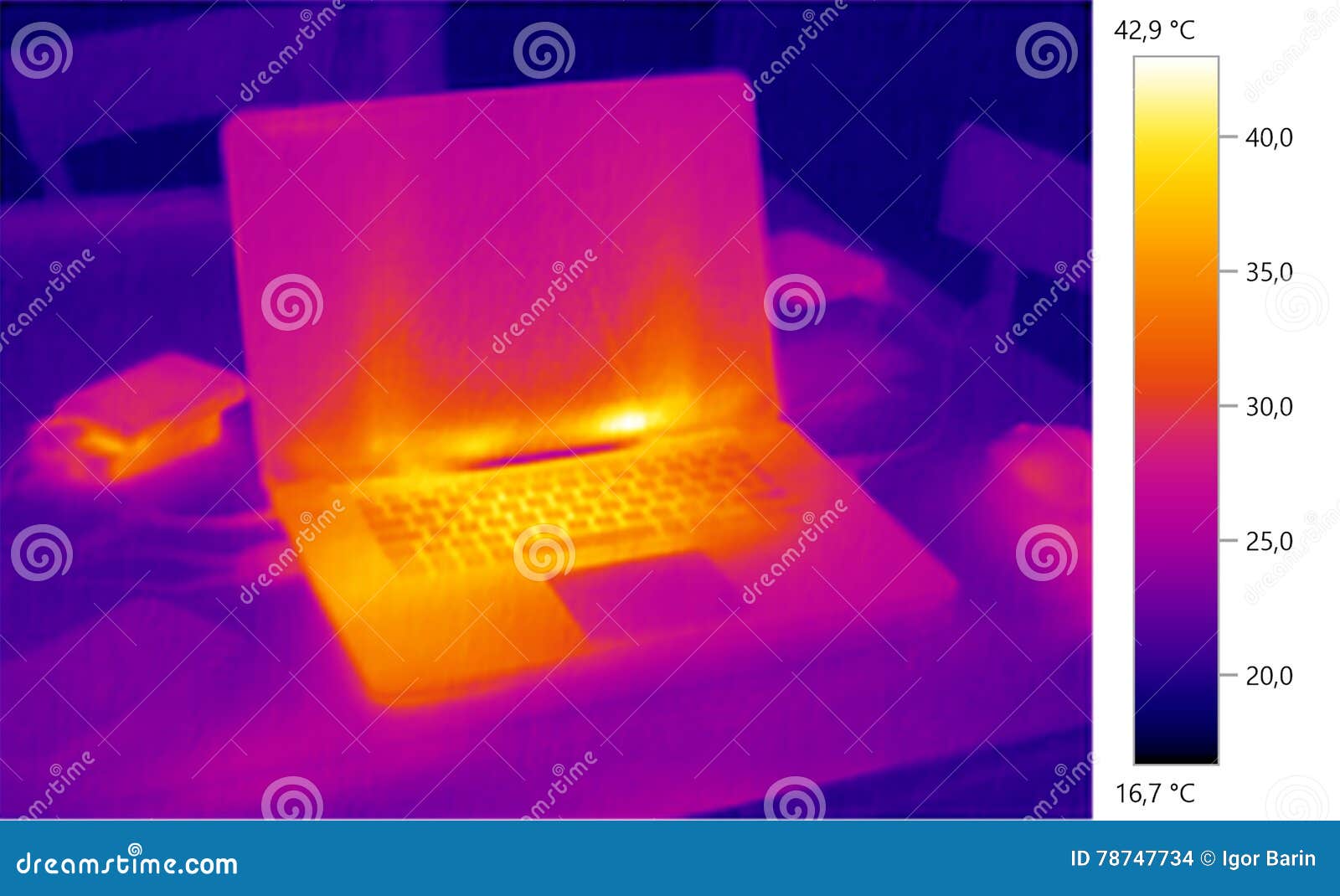 Thermal Image Photo, Laptop Color Scale Stock Photo - Image of window ...