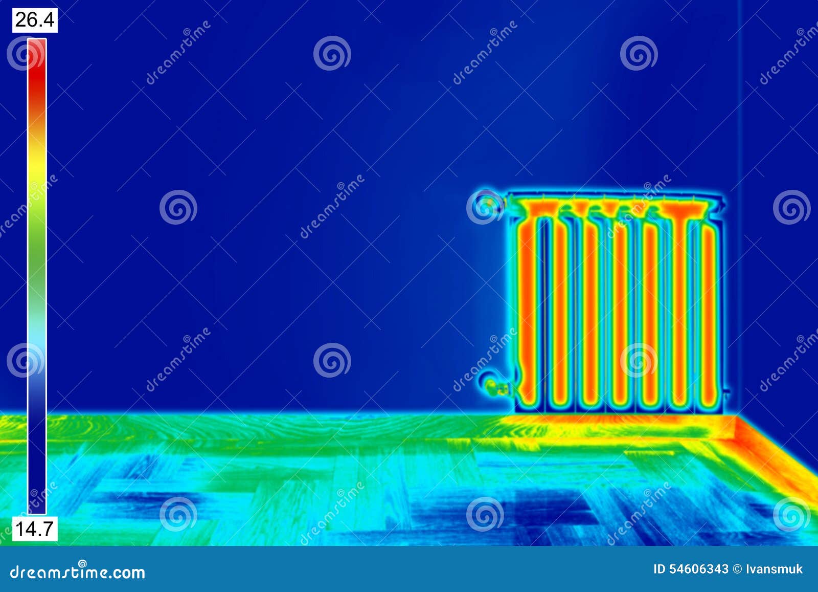 Thermal Image of Radiator stock image. Image of radiation - 54606343