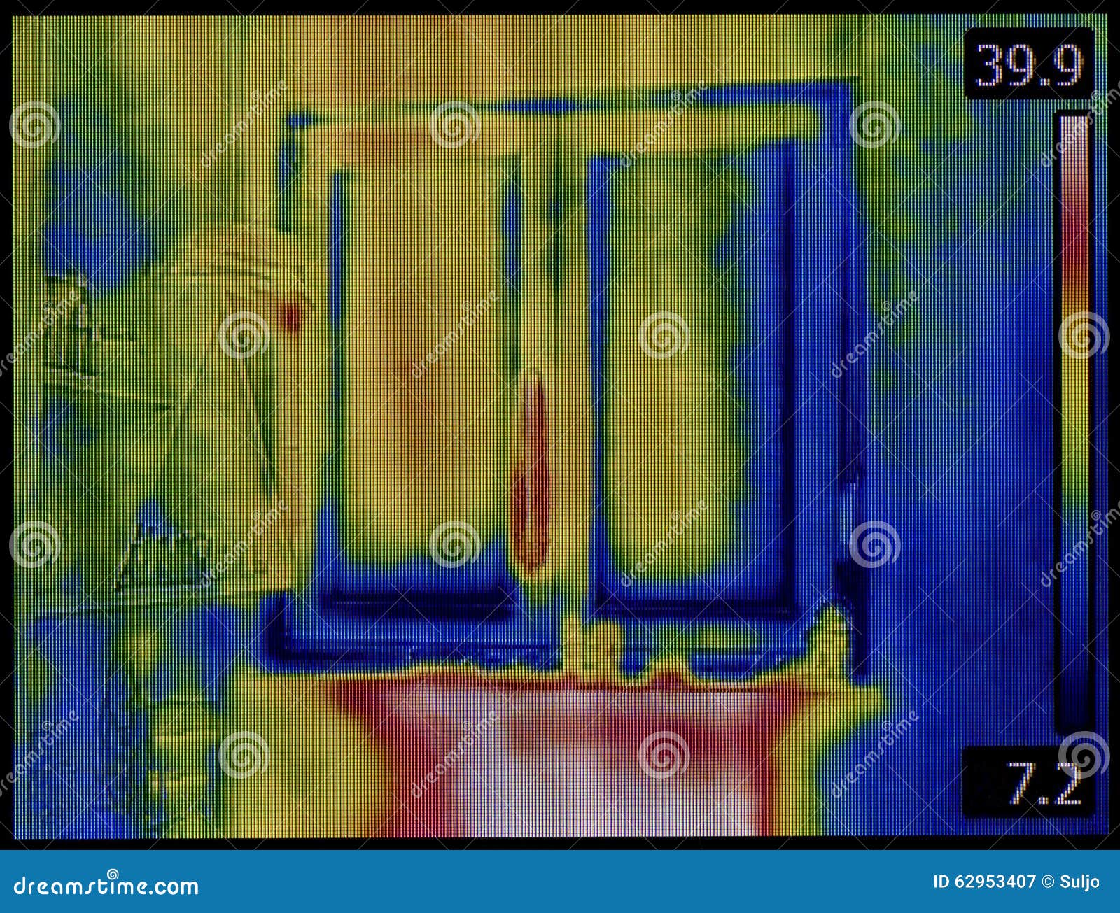 Thermal Image of Window stock image. Image of pyrometer - 62953407