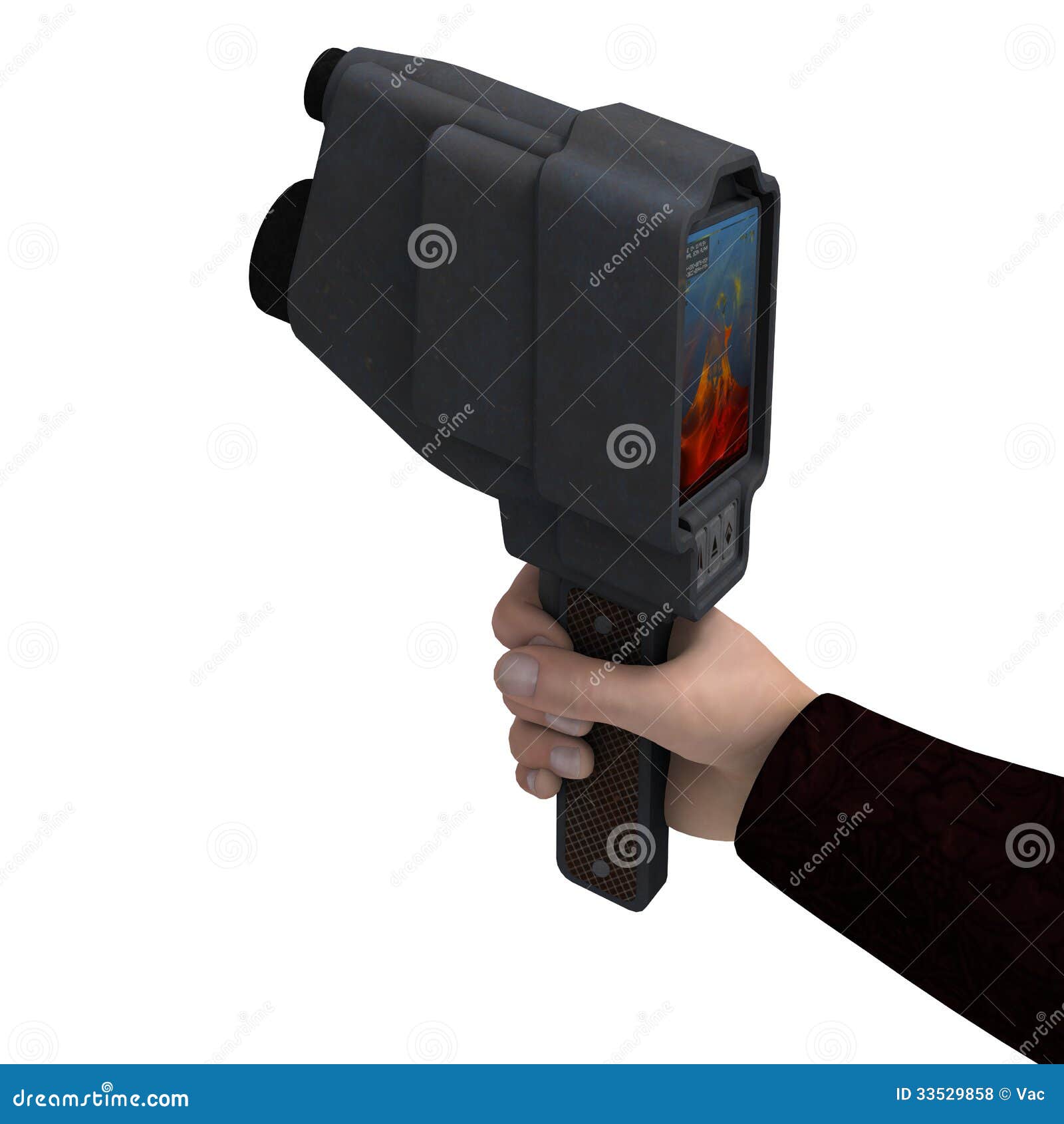Thermal Imager Human Hand. The Image Of A Silhouette Arm Using Infrared ...